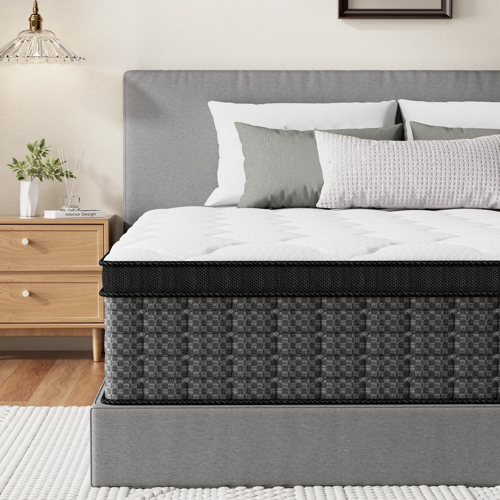 JYYA88BB 14-Inch Twin-XL Size Gel Memory Foam Hybrid Mattress, CertiPUR ...