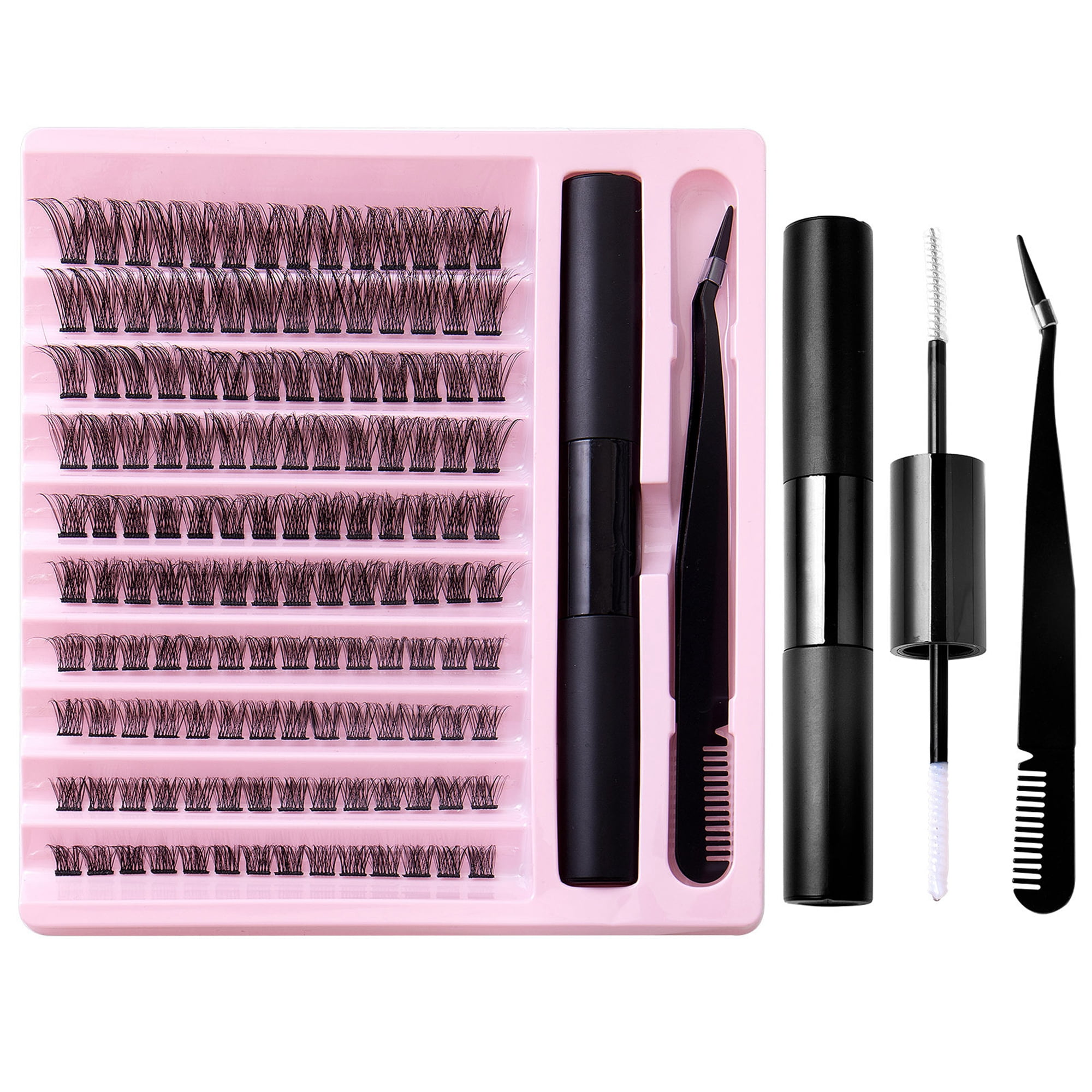 JYYYBF False Eyelashes with Glue Set Cluster False Eyelash Natural Curl ...