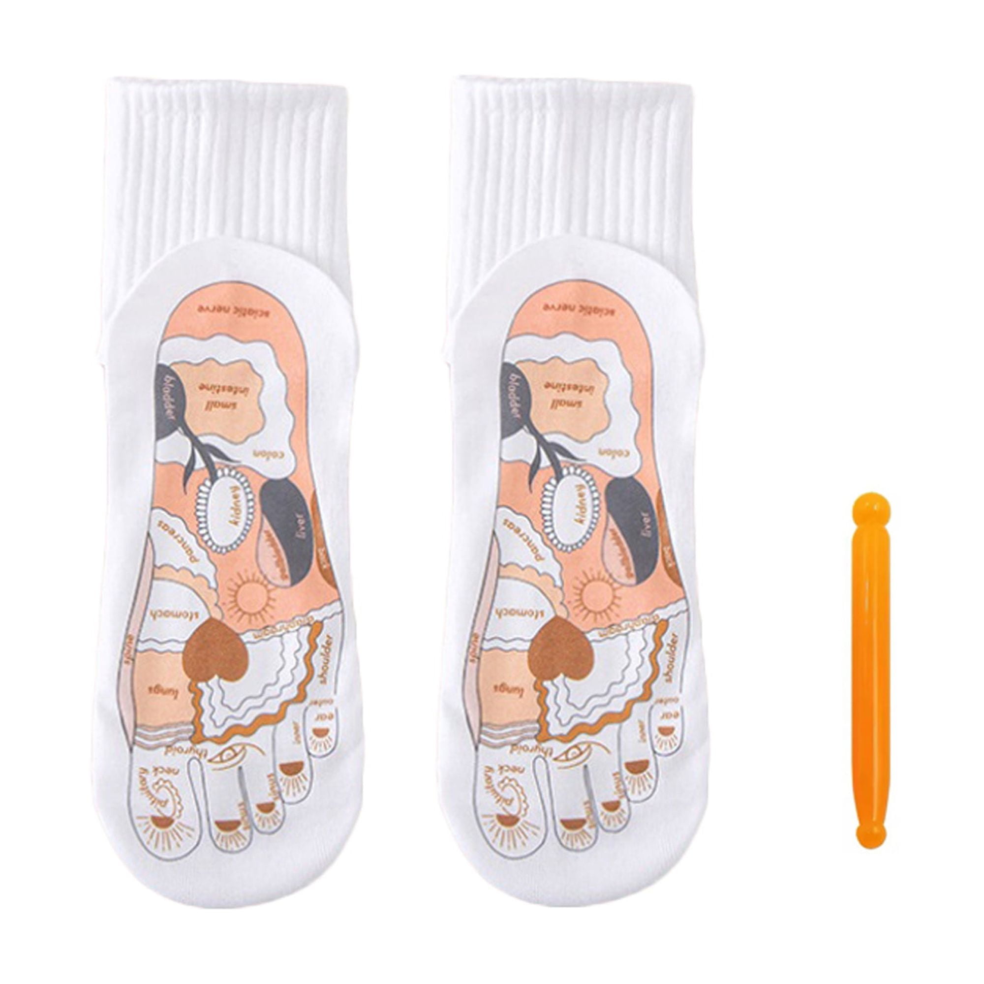 JYYYBF Foot Massage Socks, Soft Acupuncture Reflexology Socks Long ...