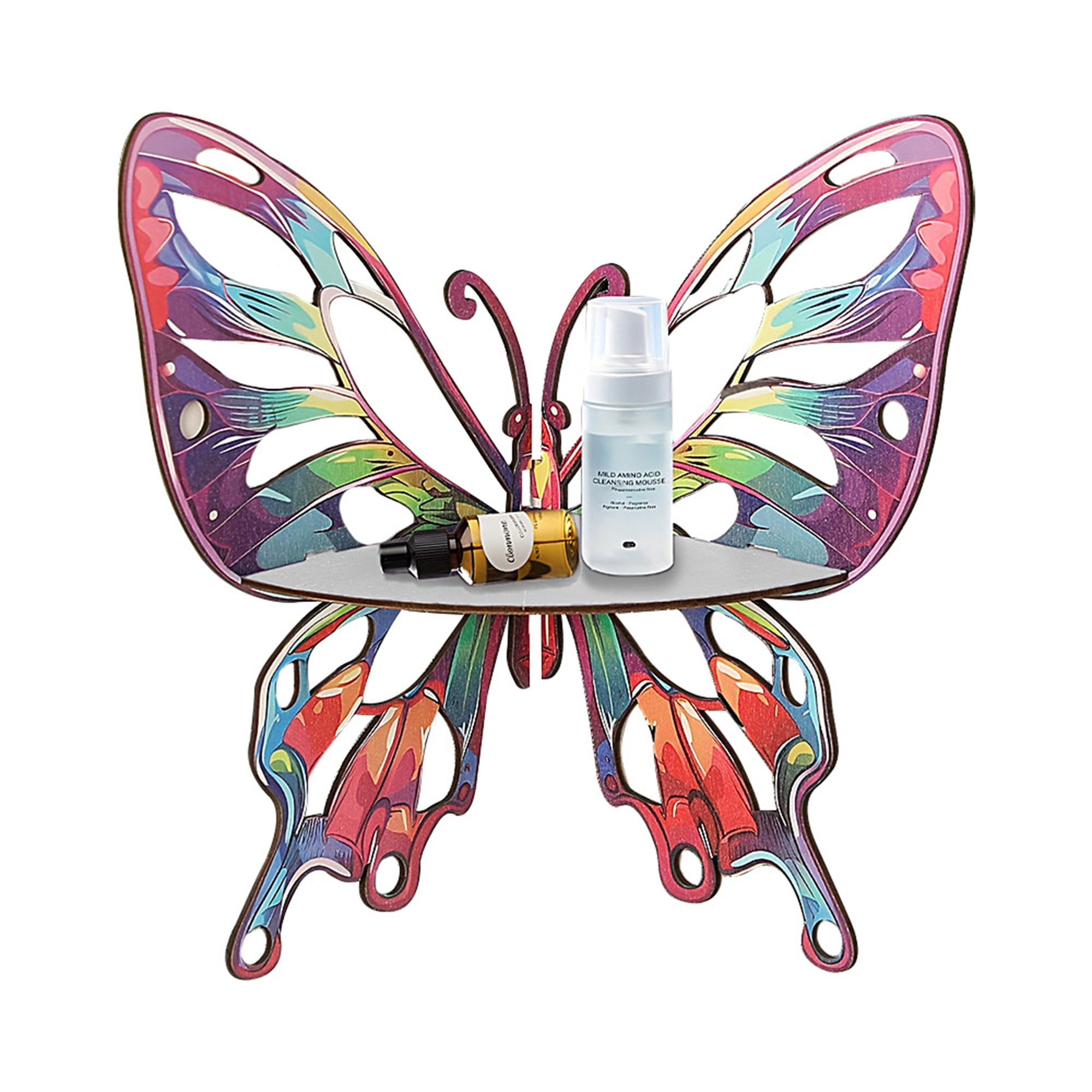 JYYYBF Hollowed Butterfly Corner Shelf Wooden Floating Shelves Crystal ...