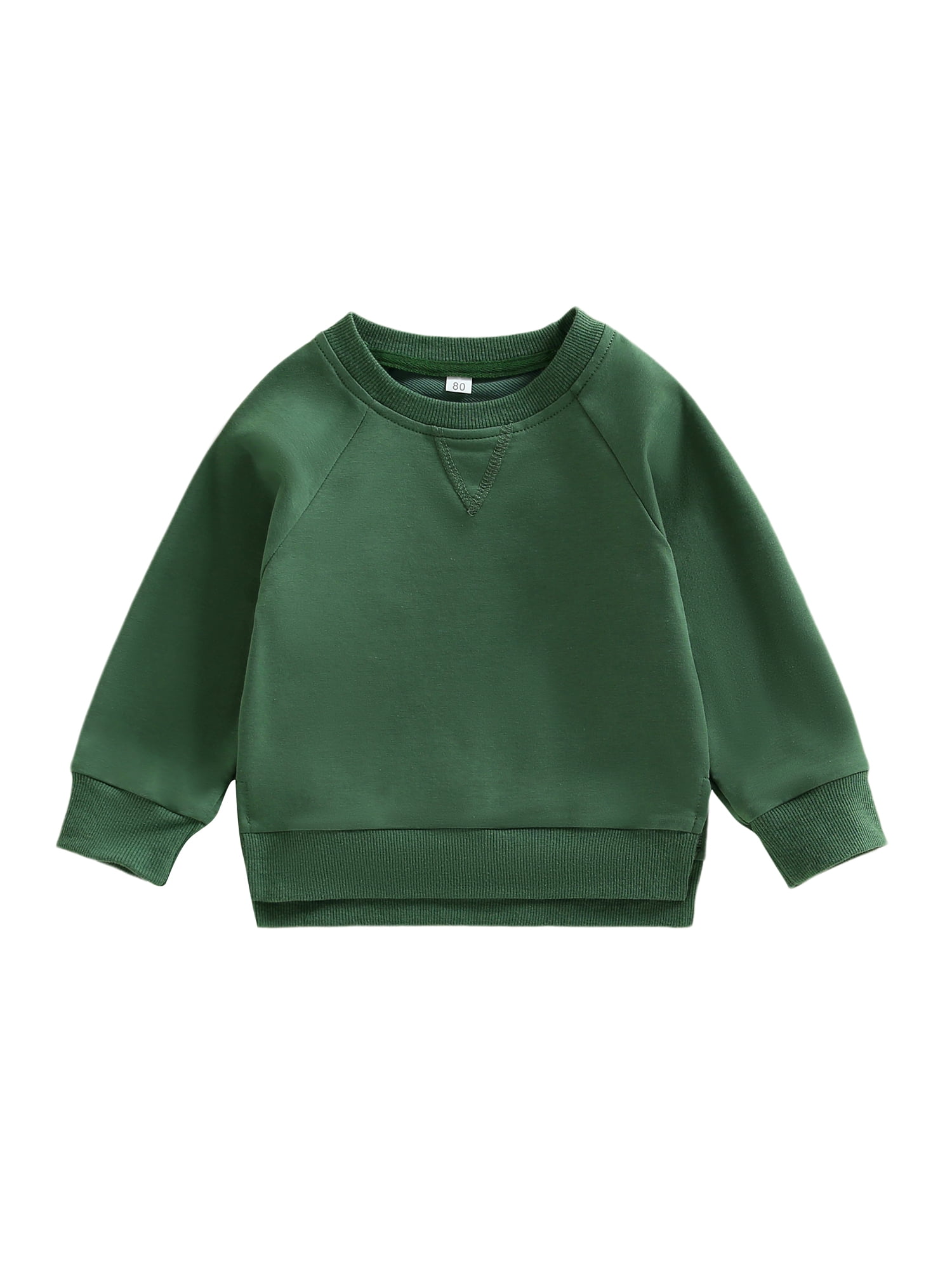 JYYYBF Infant Toddler Baby Boys Girls Sweatshirts Solid Color Crew Neck ...