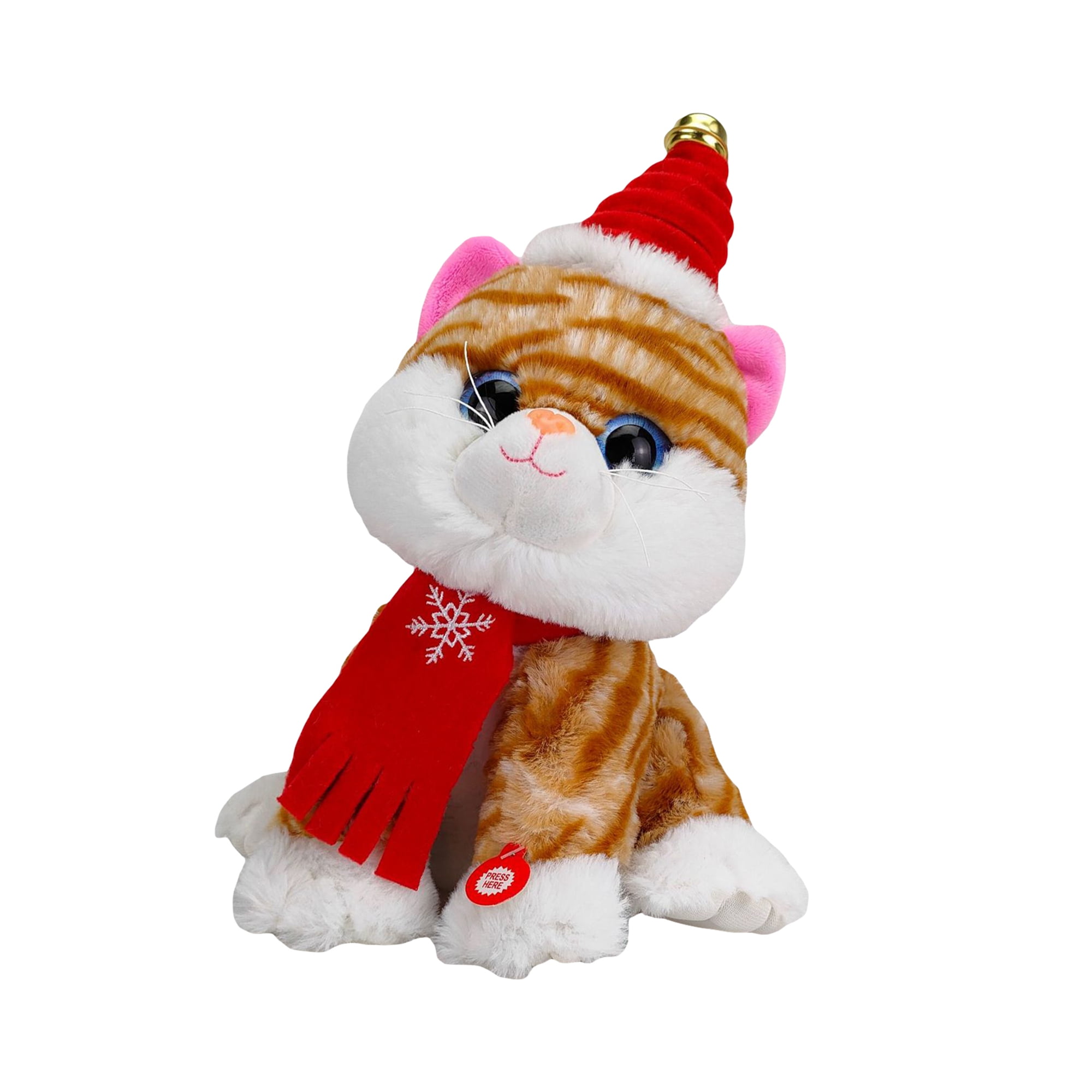 JYYYBF Musical Christmas Cat Dog Stuffed Animal Soft Plush Toy Singing ...