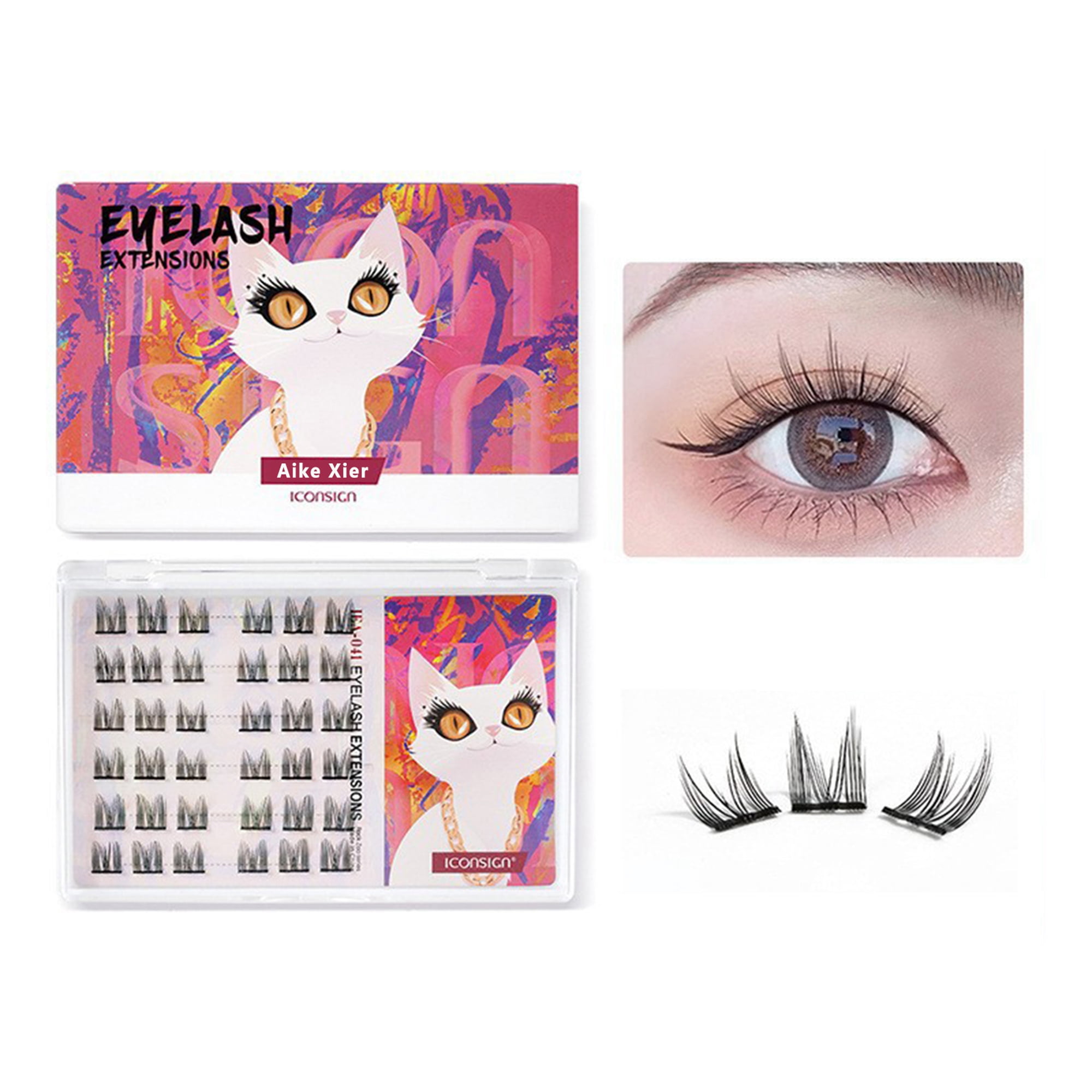 JYYYBF Self Adhesive Eyelashes Clusters Individual Lashes Reusable Lash ...