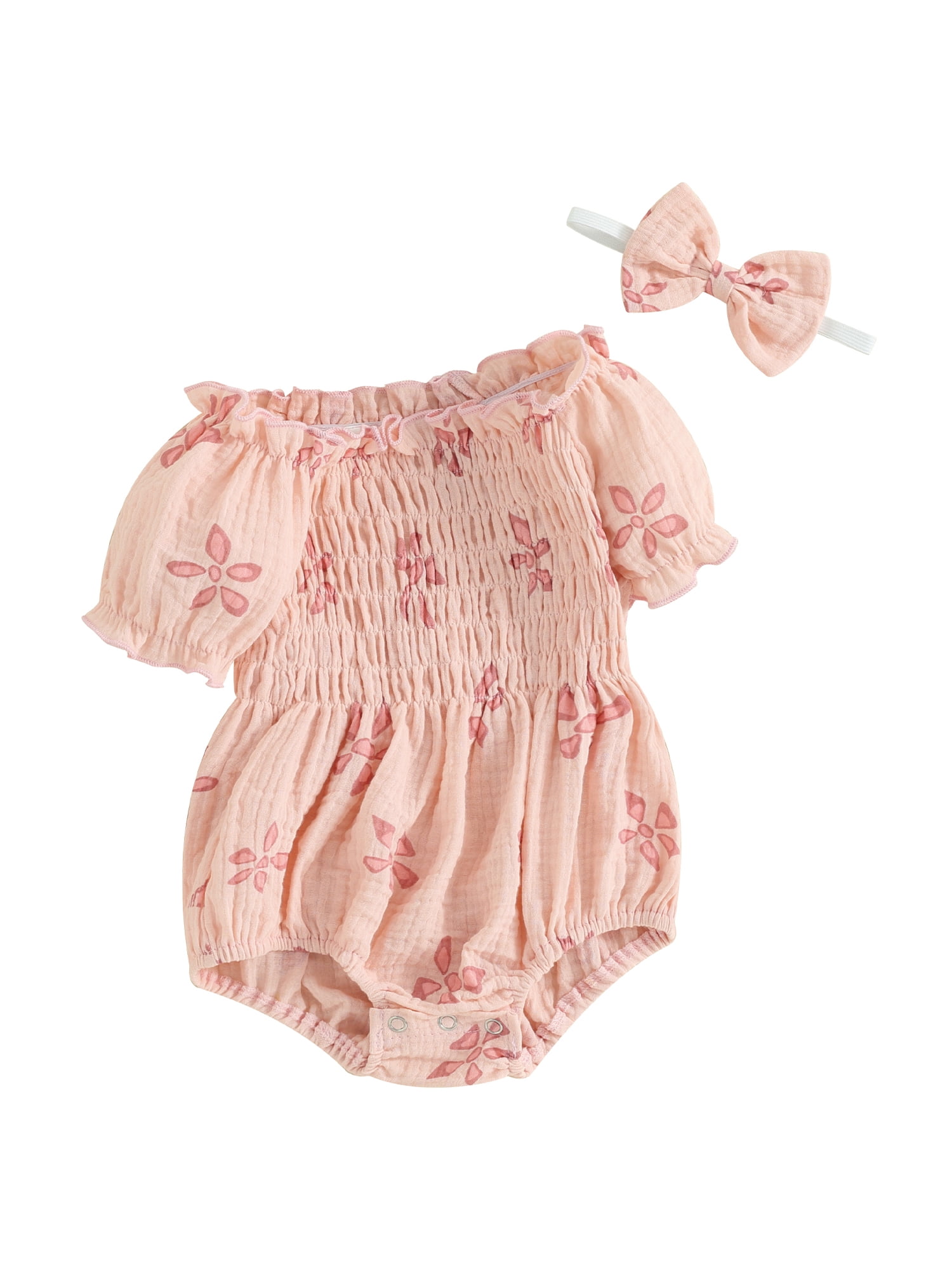 JYYYBF Toddler Girl 2 Pcs Outfits, Square Neck Puff Sleeve Shirred ...