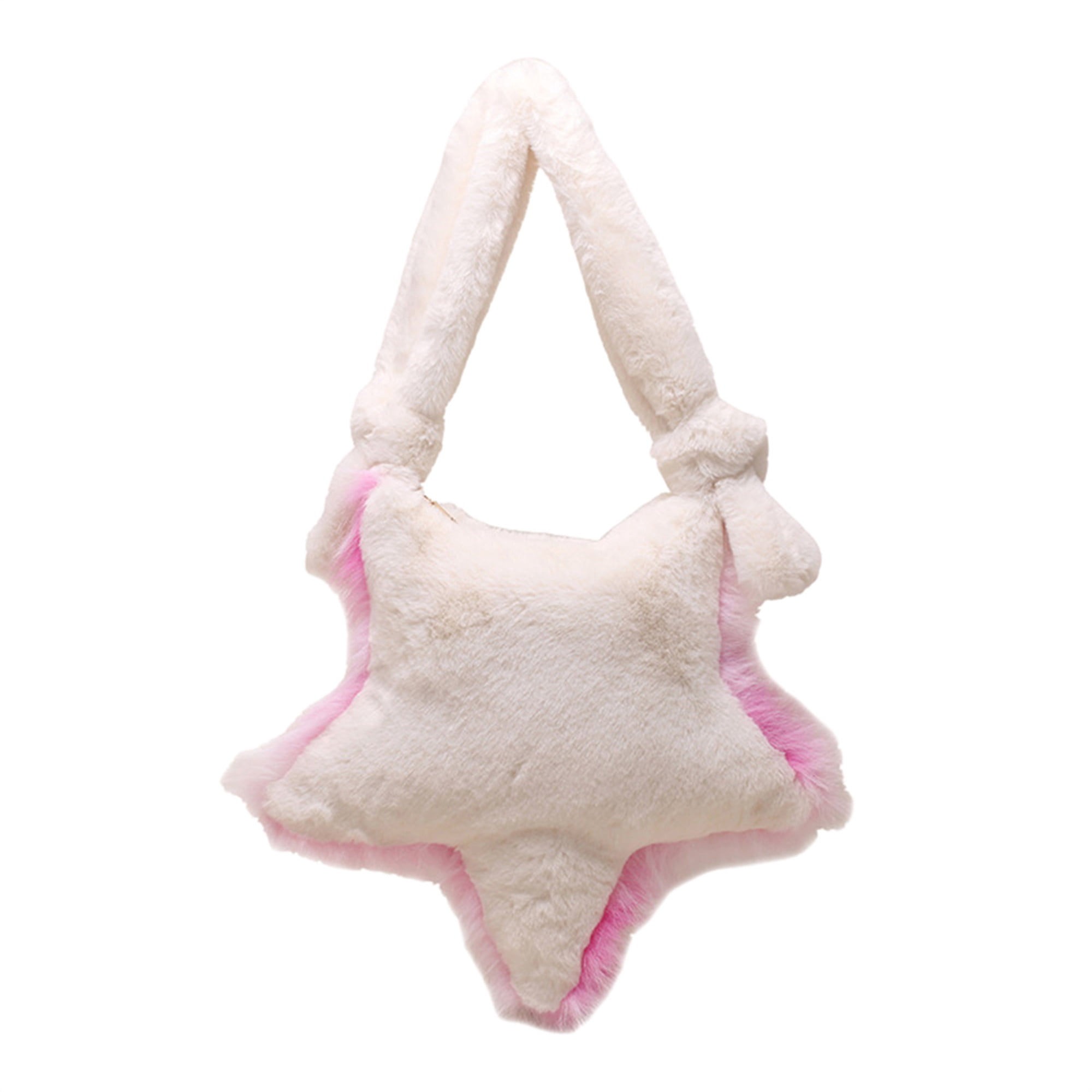 JYYYBF Women Shoulder Bag, Contrast Color Star Shaped Bag Plush Bag ...