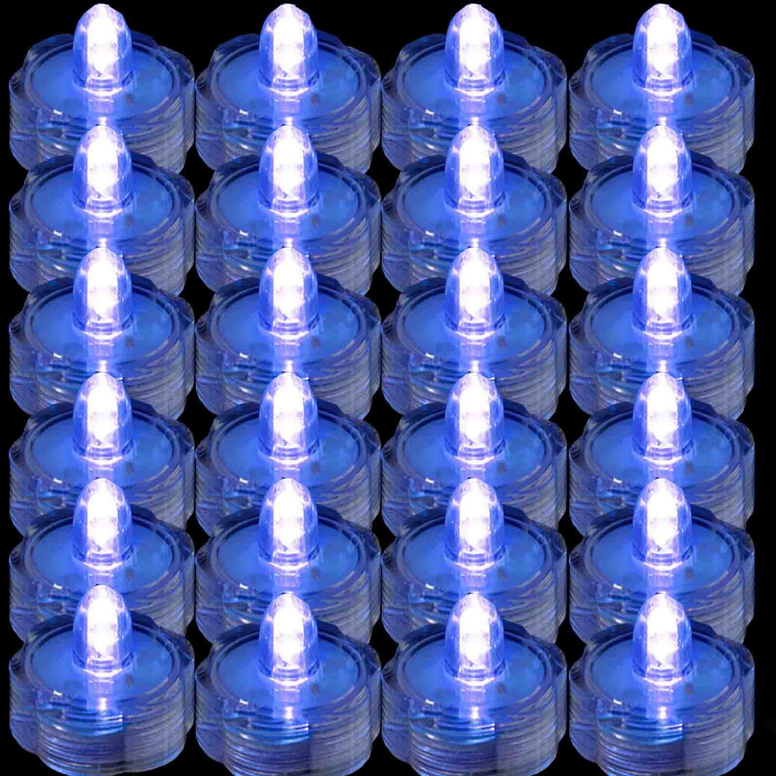 JYtrend 24 pieces Submersible Waterproof Led Tea Lights, Blue - Walmart.com