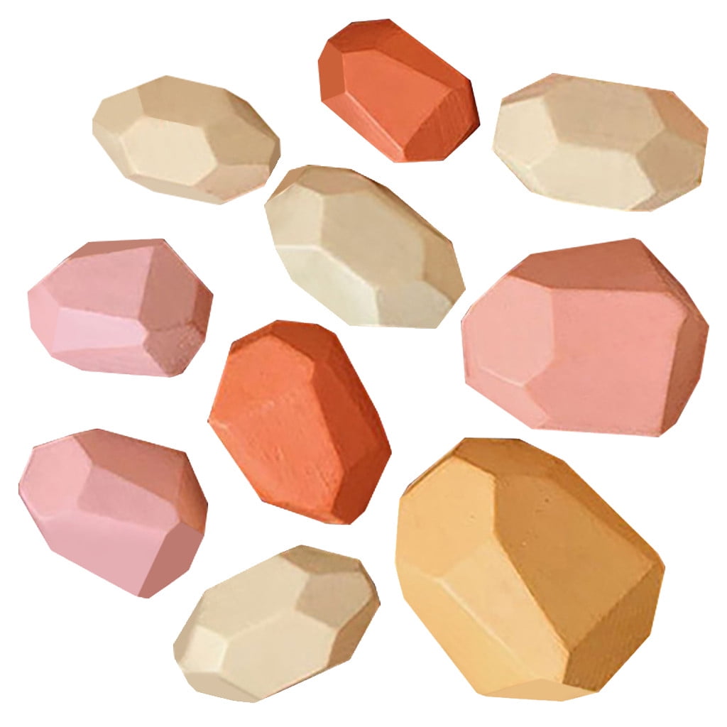 JZCHUNTOY 10-Piece Rainbow Stacking Stone Toy – Colorful Balancing Game ...