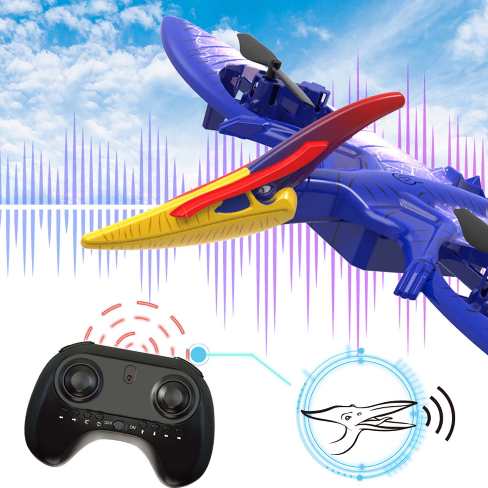 JZCHUNTOY 2.4G Remote Control Pterosaur Quadcopter Drone, LED Lights ...