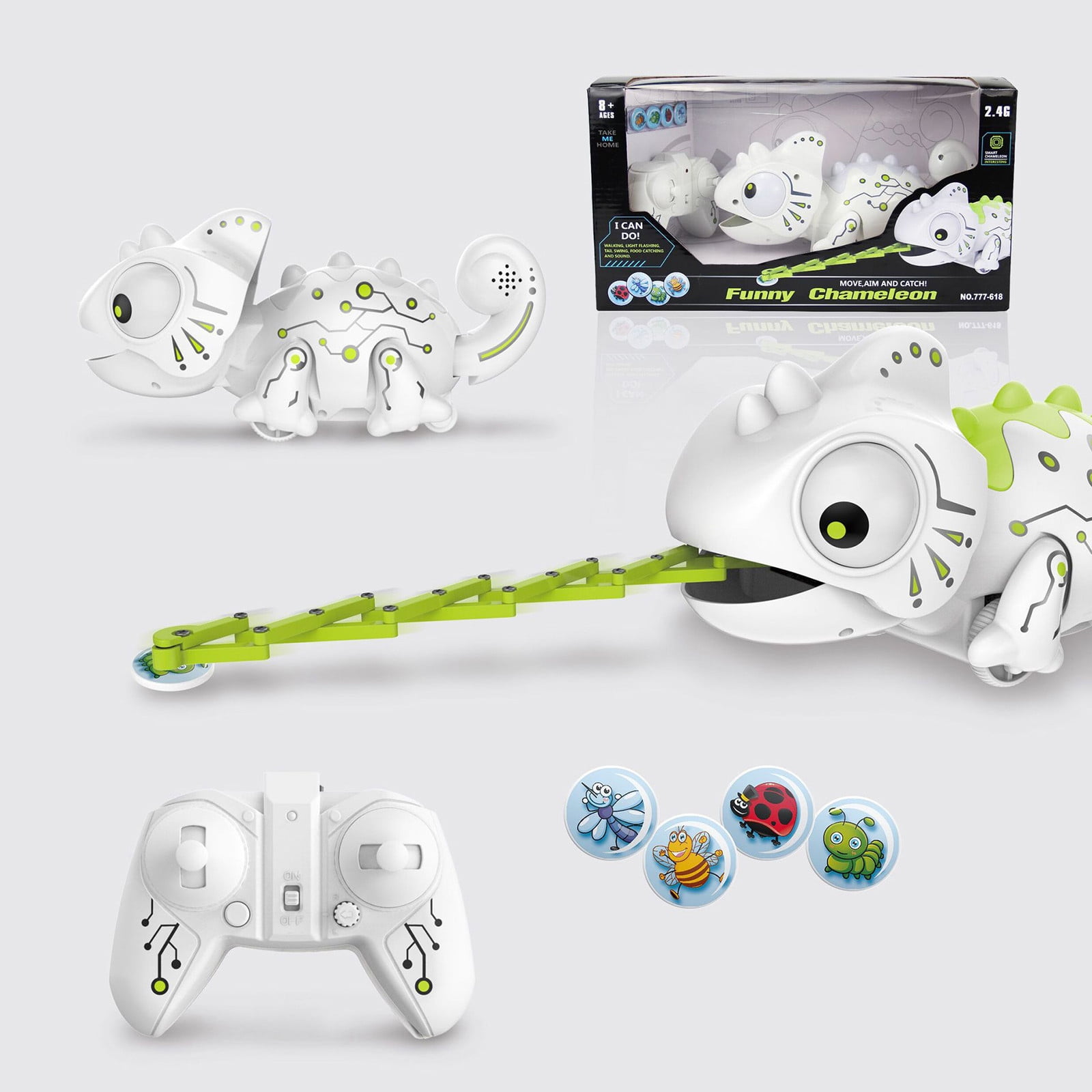 JZCHUNTOY 2.4G Simulated Remote - Control Chameleon, RC Lizard Toy with ...