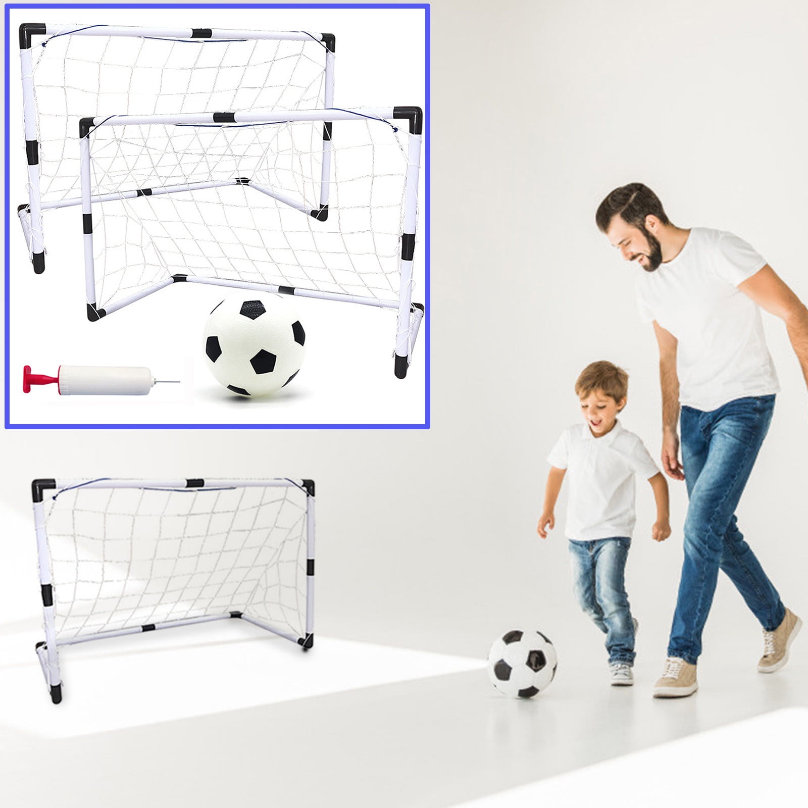 JZCHUNTOY 2 - Pack Soccer Goal Toy Set - Includes 1 Soccer Ball, 1 Pump ...