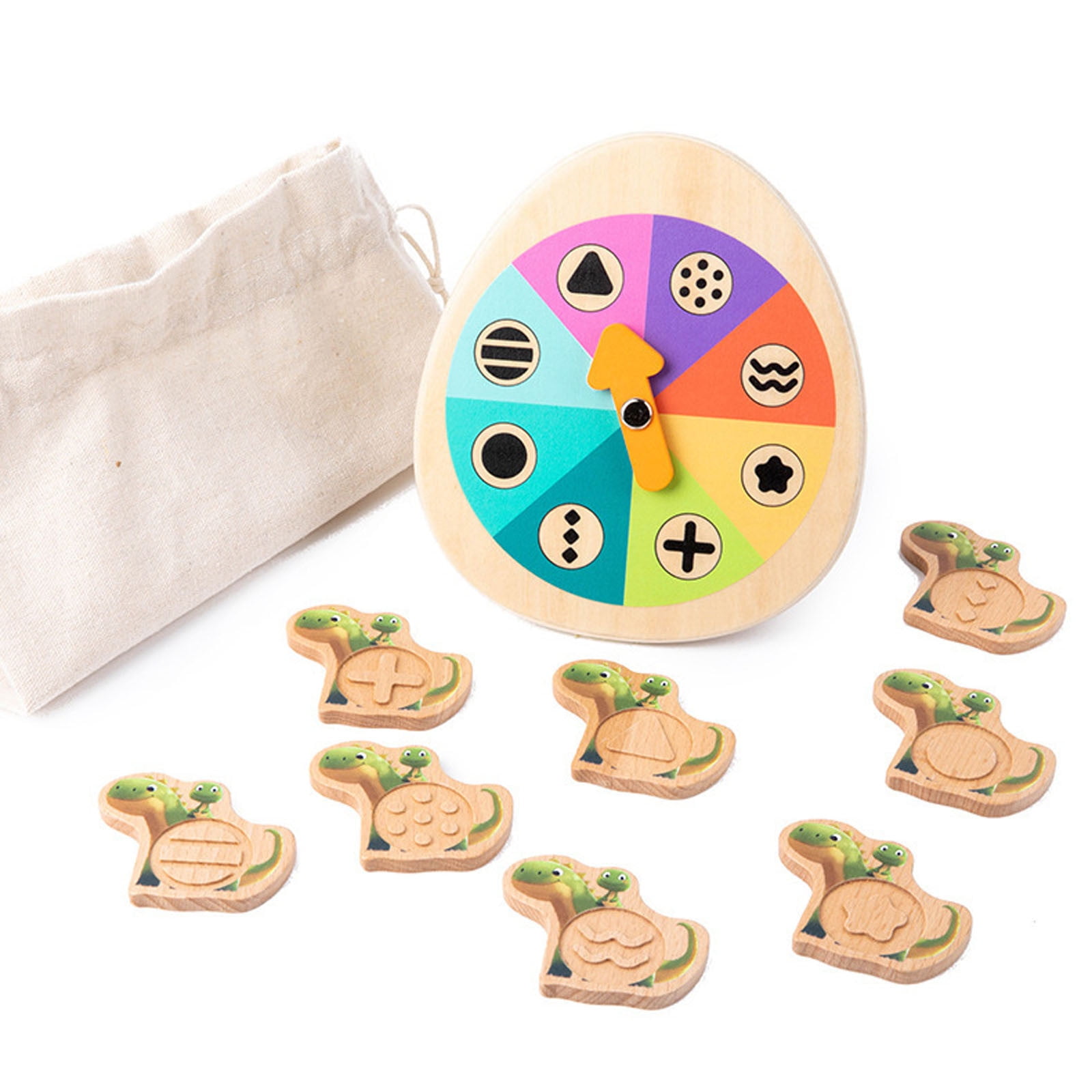 JZCHUNTOY Dinosaur Carousel Sensory Puzzle Toy – Multicolor Wooden ...