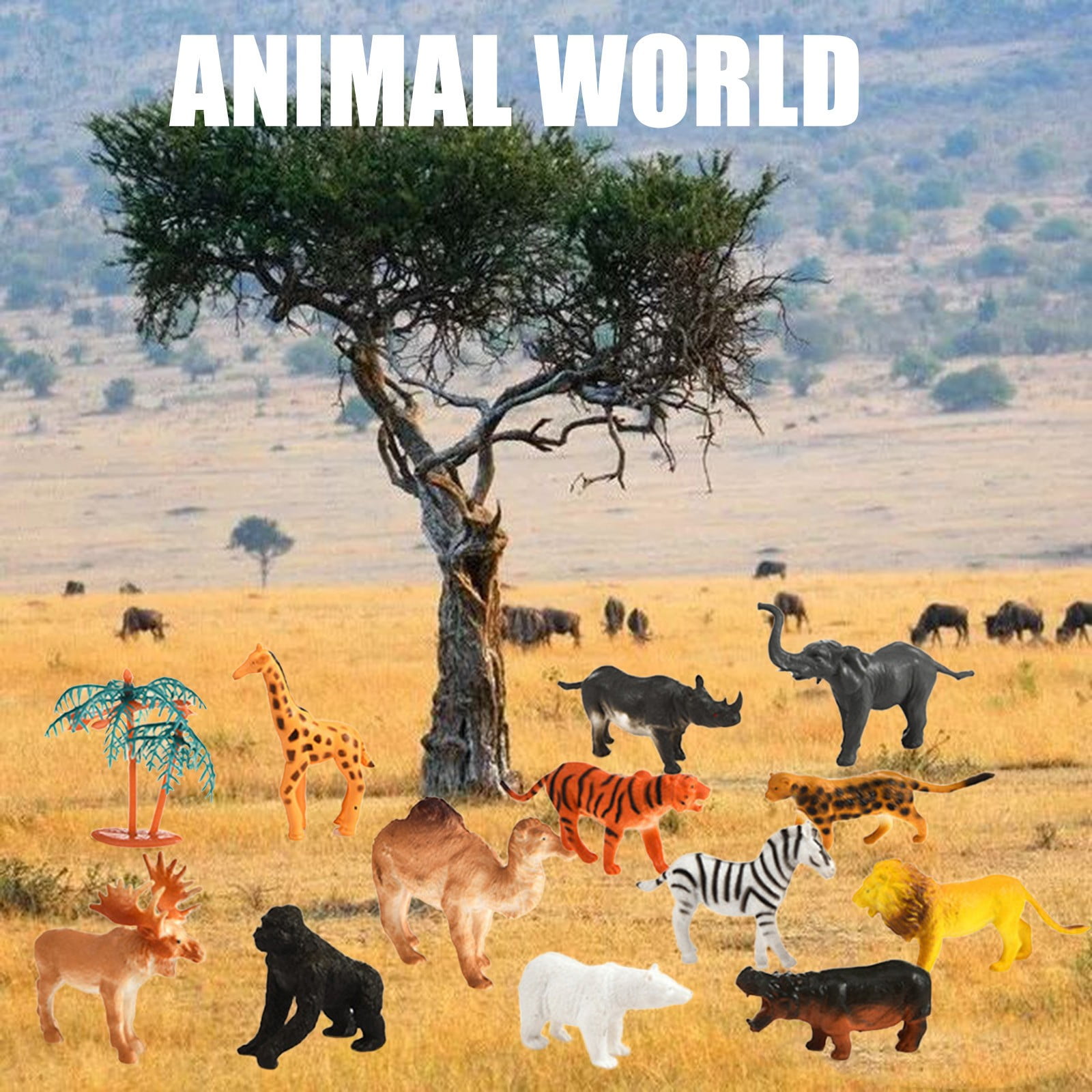 JZCHUNTOY Forest Wildlife World Simulation Animal Model Set - Solid ...