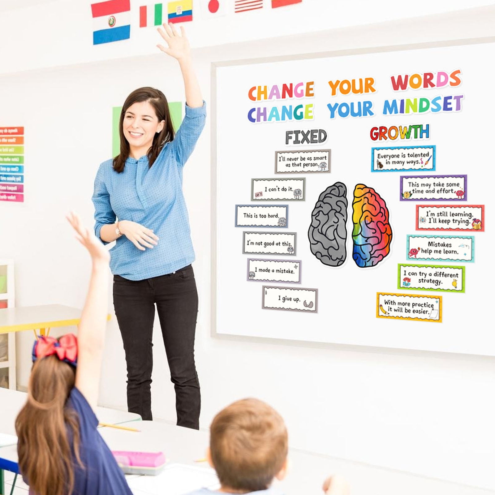 JZCHUNTOY Growth Mindset Motivational Posters - Inspirational Classroom ...