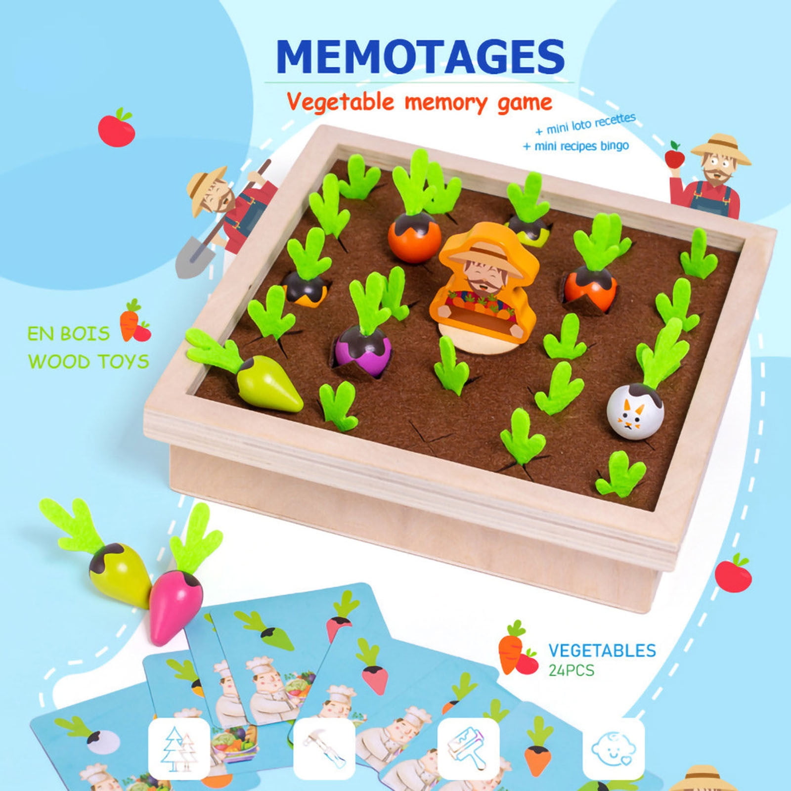 JZCHUNTOY Kids Educational Radish-Themed Puzzle Toy – Cognitive ...