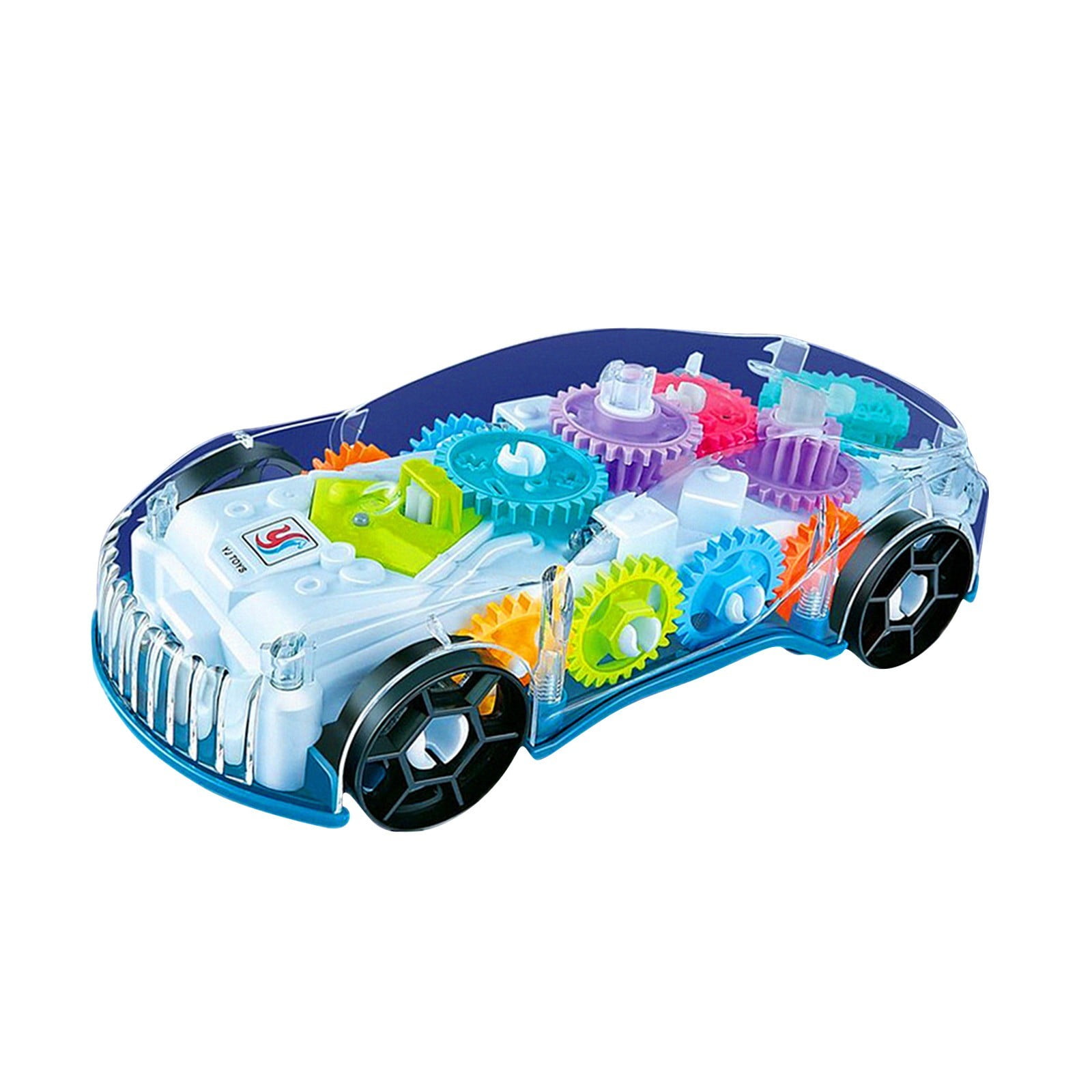 JZCHUNTOY Kids’ Flashing Transparent LED Music Gear Car – Colorful ...