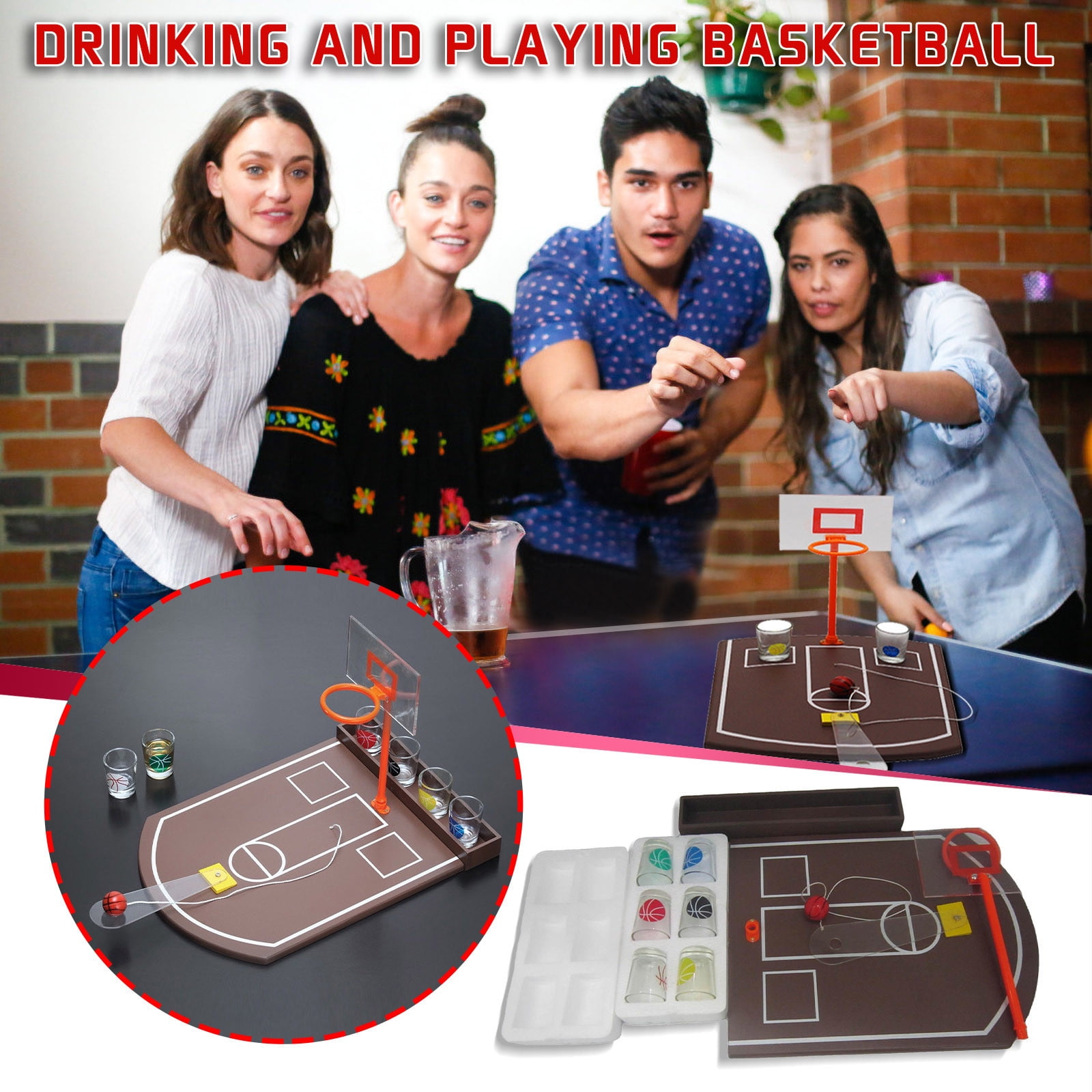 JZCHUNTOY Mini Creative Tabletop Basketball Drinking Game – Fun-Packed ...