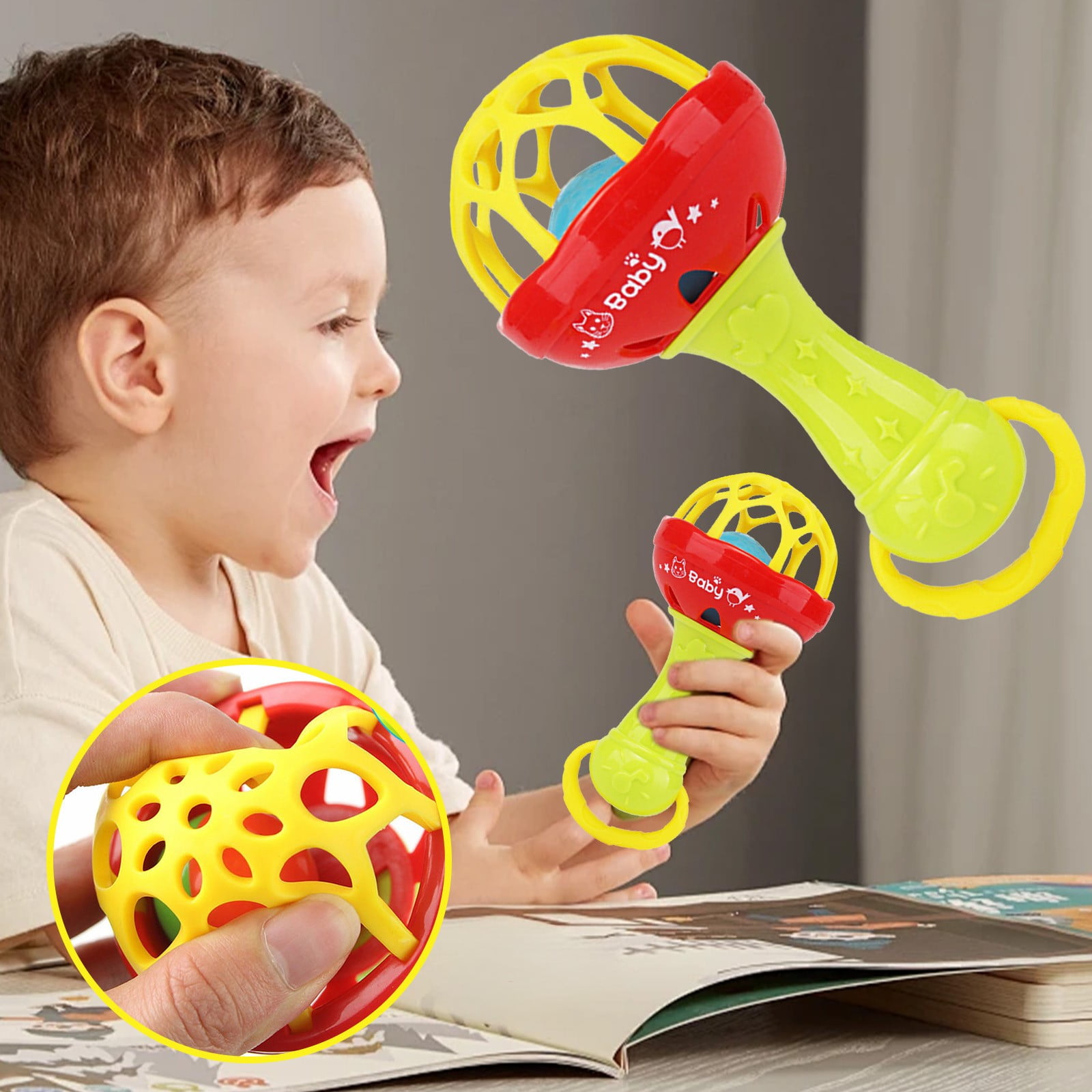JZCHUNTOY Musical Toy Jingle Rattle - Easy Grasp Child Rattle Toy ...