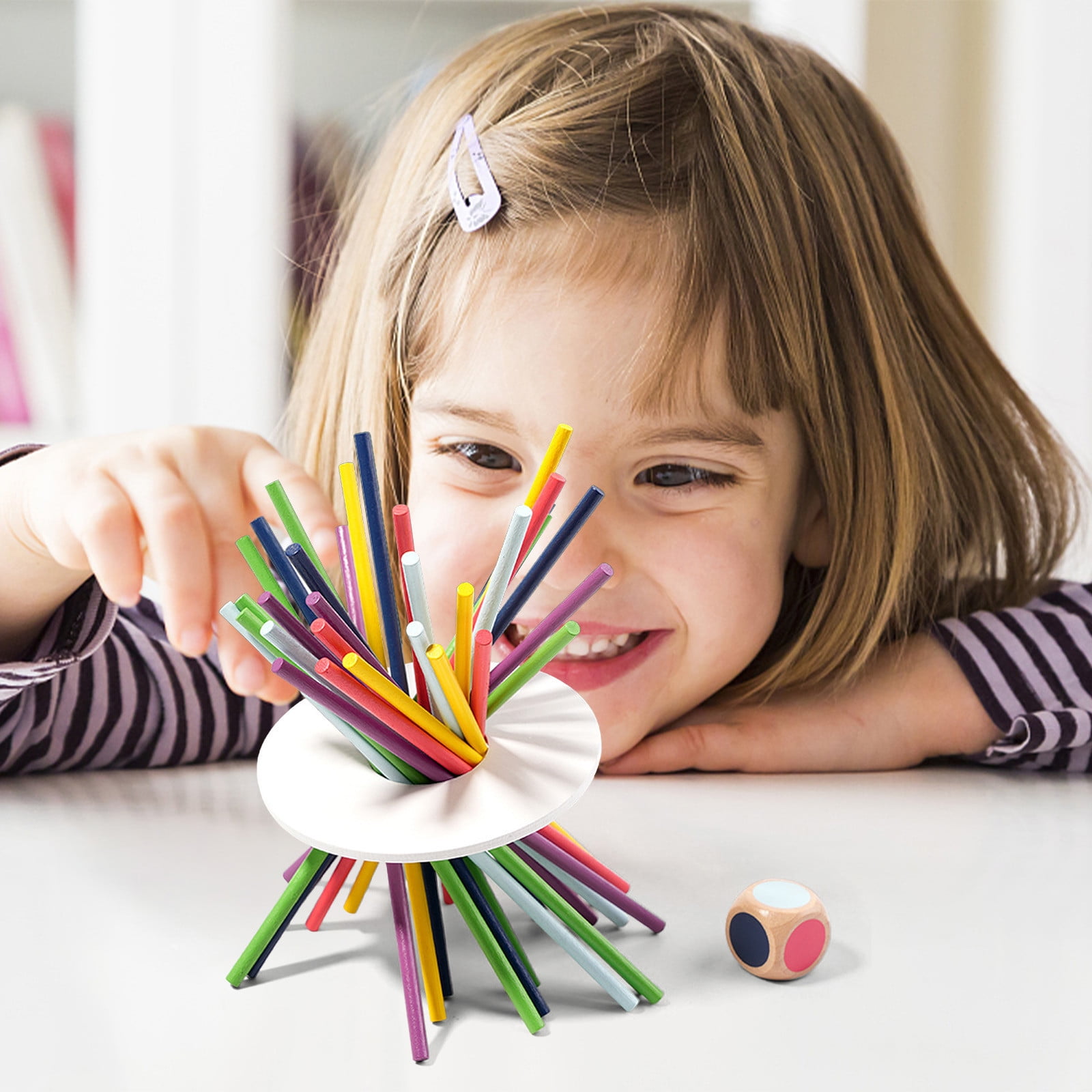 JZCHUNTOY Stick-Building Tabletop Ring Toss Toy – Interactive Skill ...