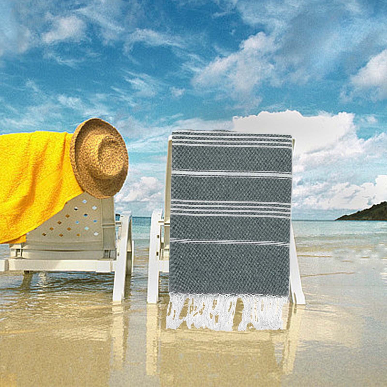 JZCHUNTOY Turkish Tassel Beach Towel 2.95 x 5.9 Ft, Striped Design ...