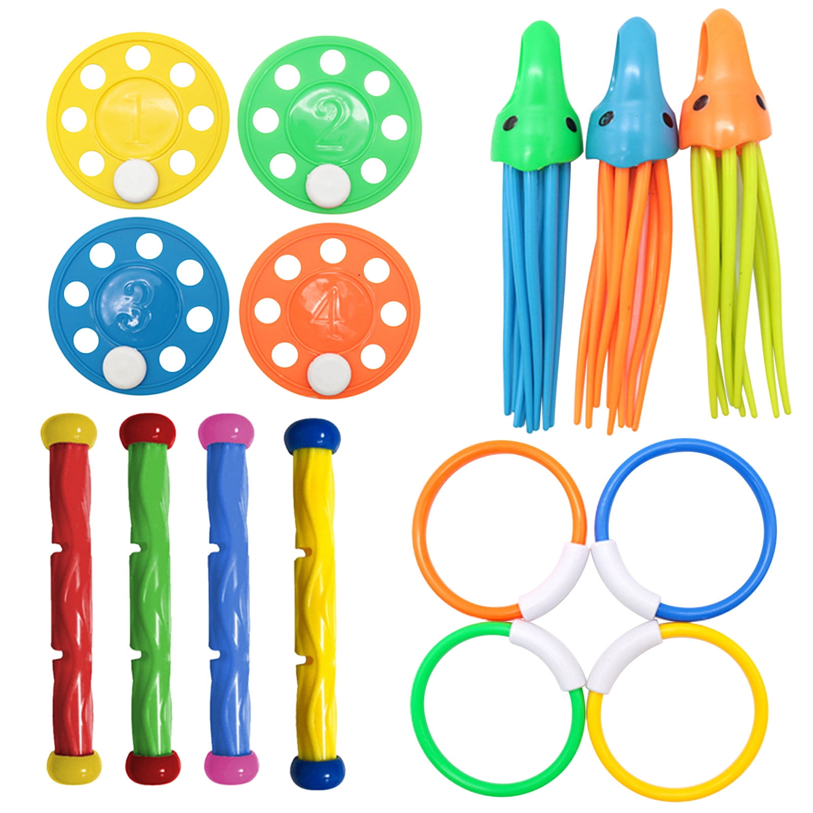 JZCHUNTOY Underwater Swimming Toys Set - Diving Water Rings, Seaweed ...