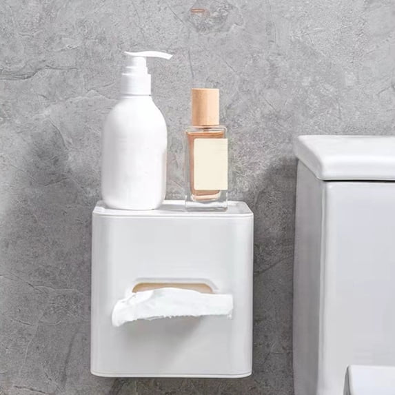 JZCHUNTOY Wall Mounted Toilet Paper Holder, 1 Tissue Box & 1 Adhesive ...