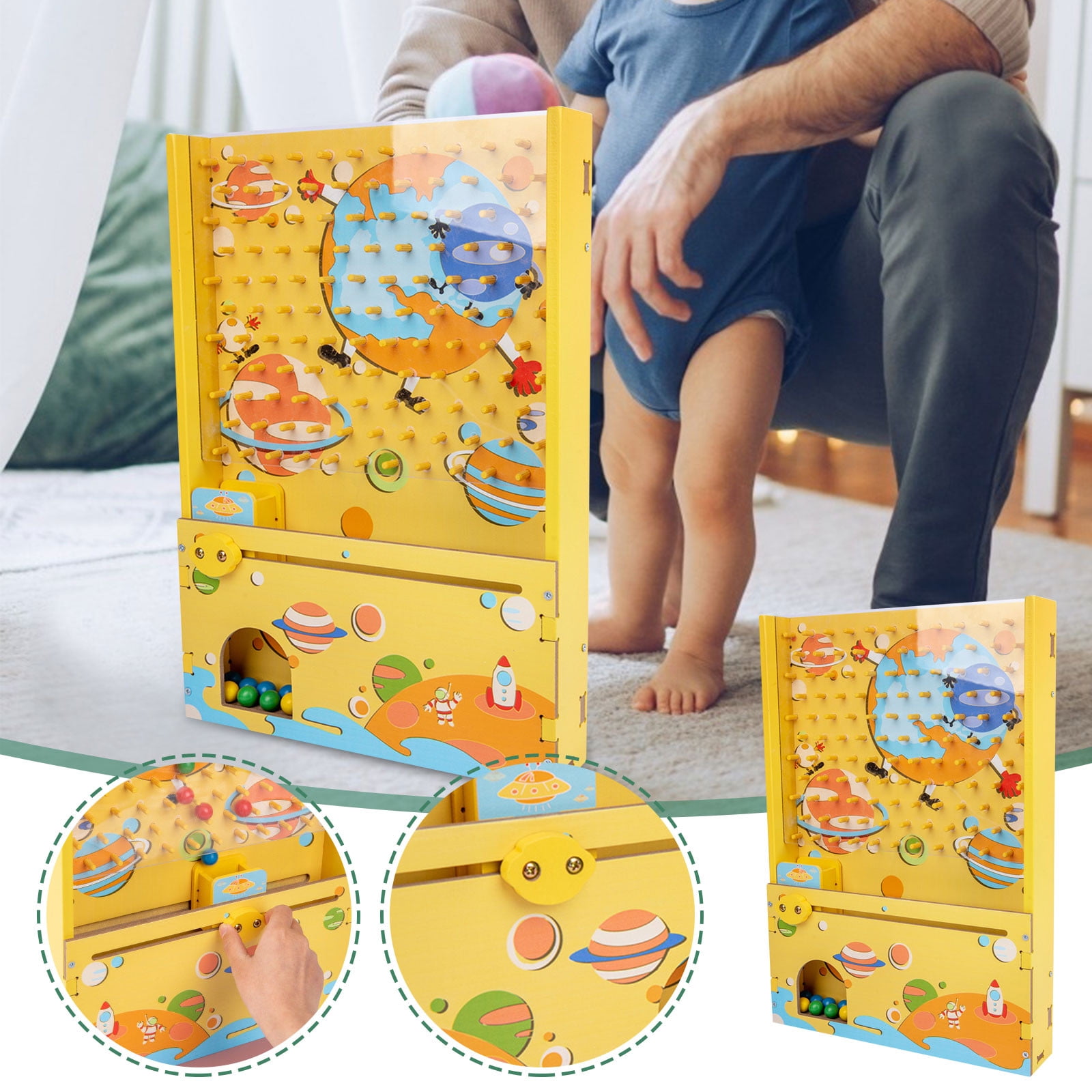 JZCHUNTOY Wooden Ball Catch Game – Quick Reaction Educational Activity ...