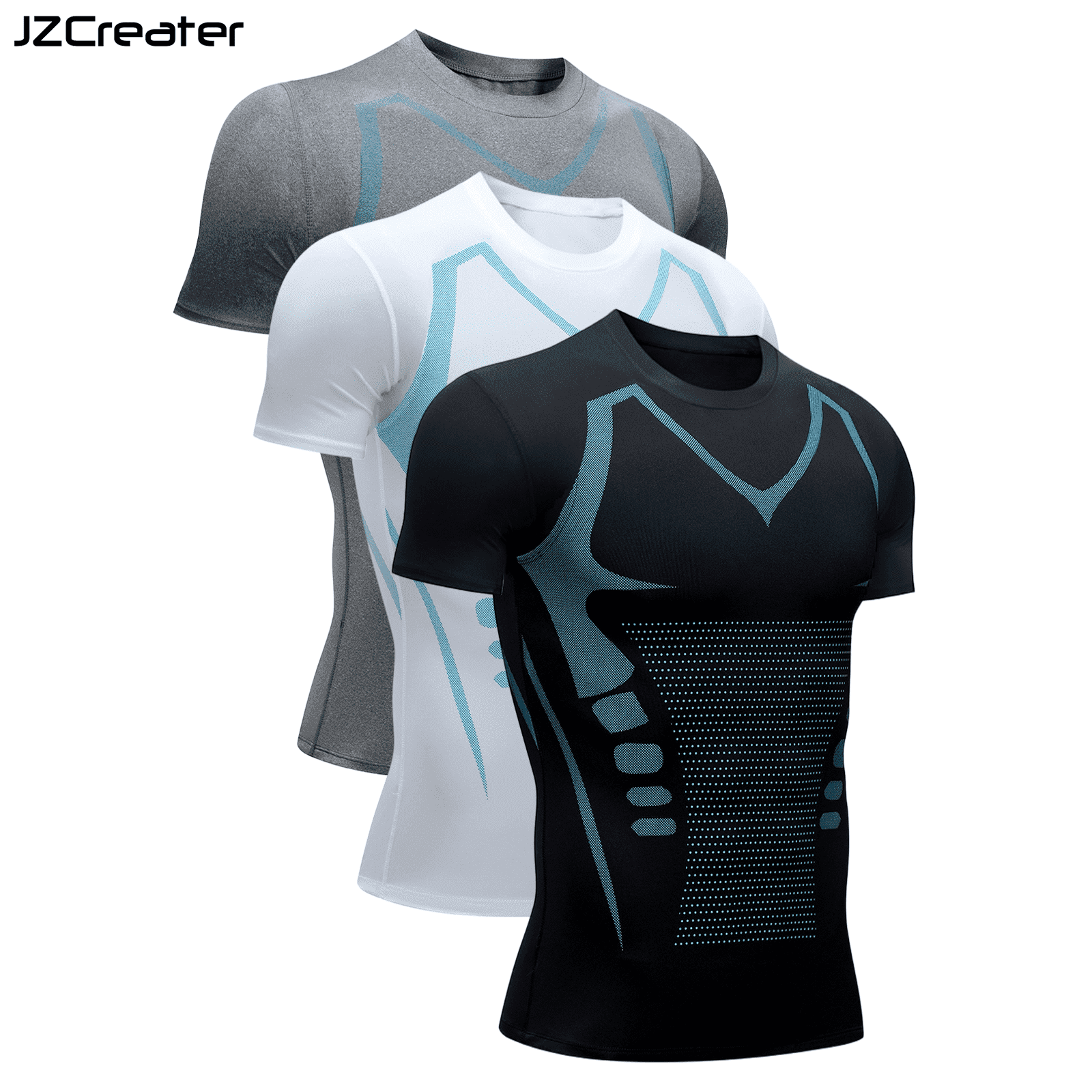 JZCreator, Men's Workout Shirts, 3 Pack, Moisture Wicking Quick Dry ...