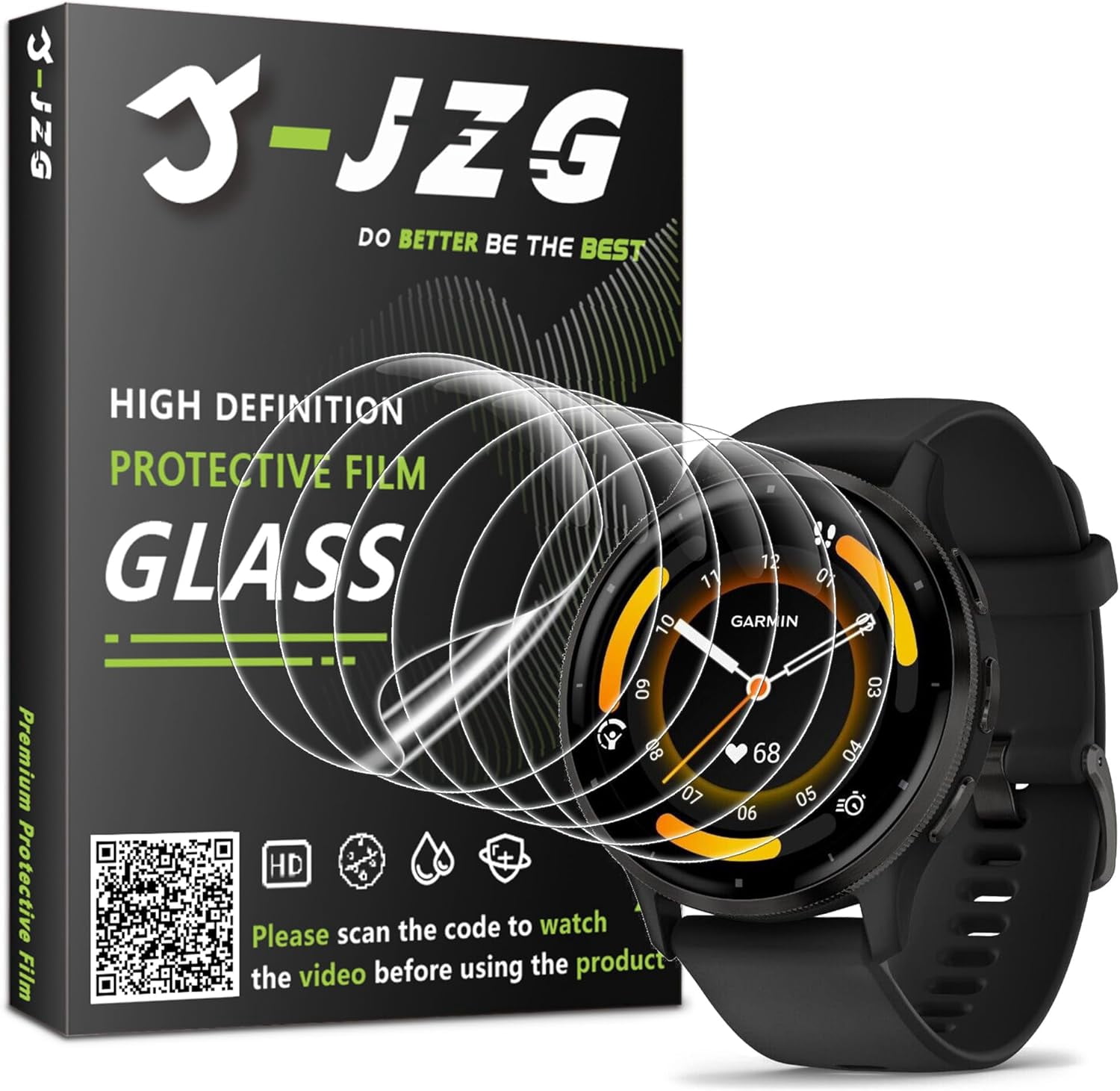 JZG 6 Pack Screen protector Soft Film for Garmin Venu 3 45mm, Bubble ...