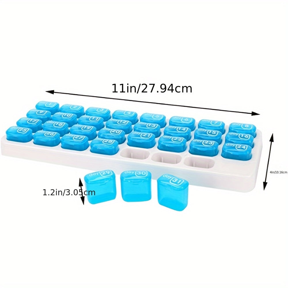 JZJDEWLO 31-Day Pill Organizer Box Keyboard Style Multi-Compartment ...