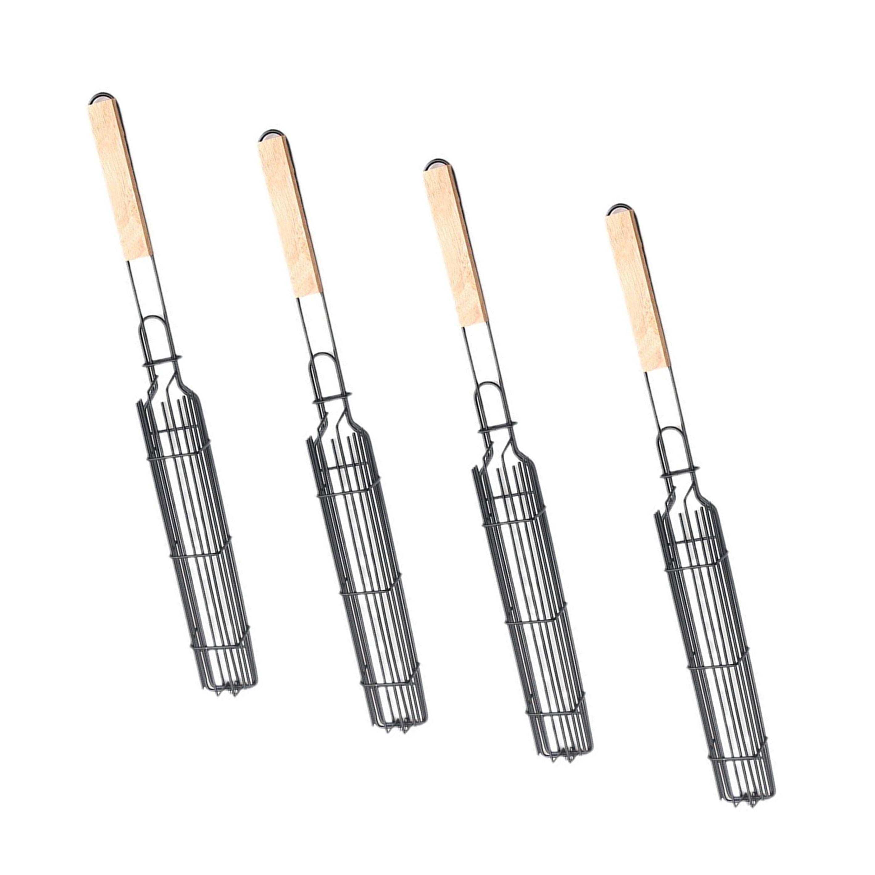 JZMQWL Portable and convenient 4-piece set of Nonstick Kabob Grilling ...