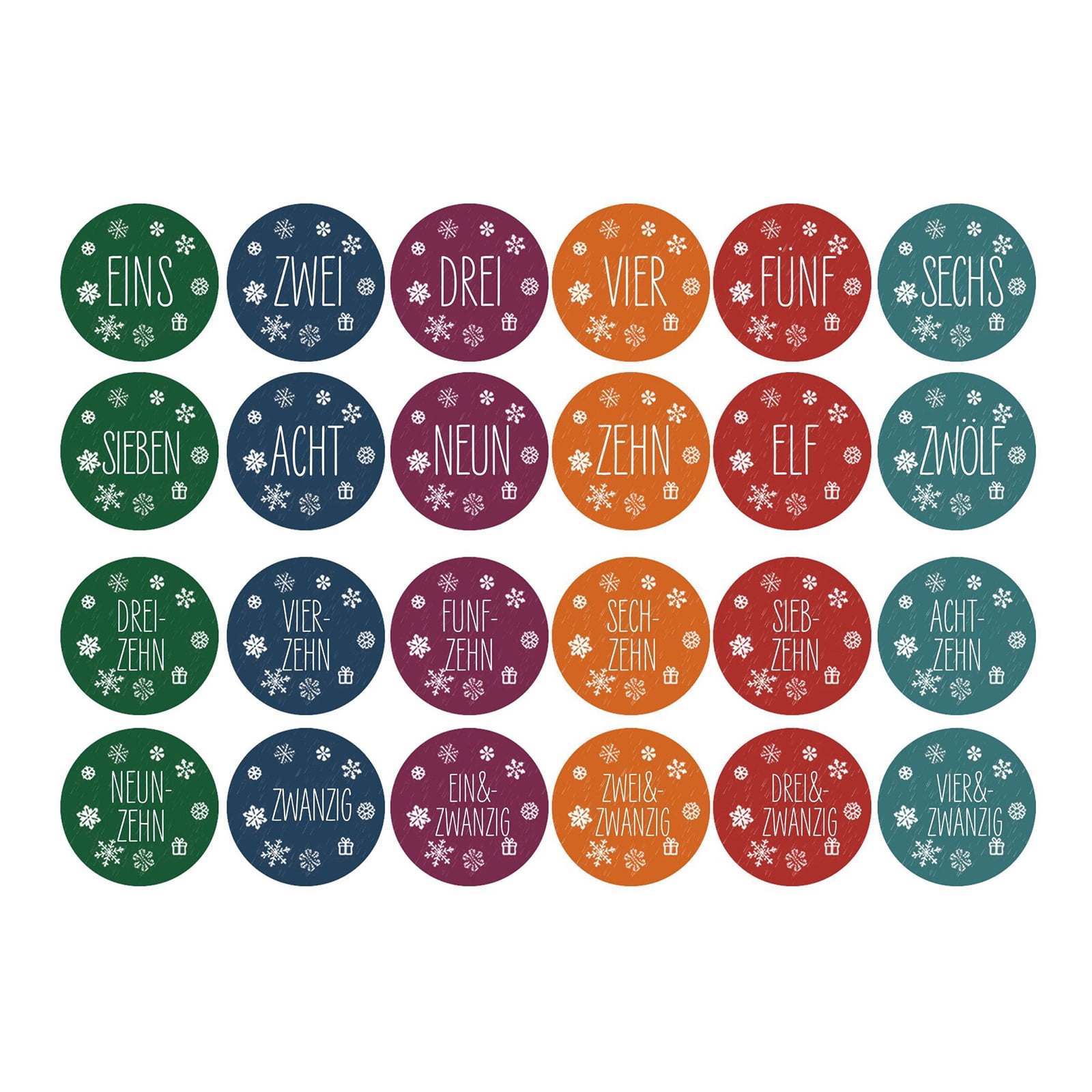 JZROCKER 10 Sheets Countdown Advent Calendar Number Sticker Gift Box ...