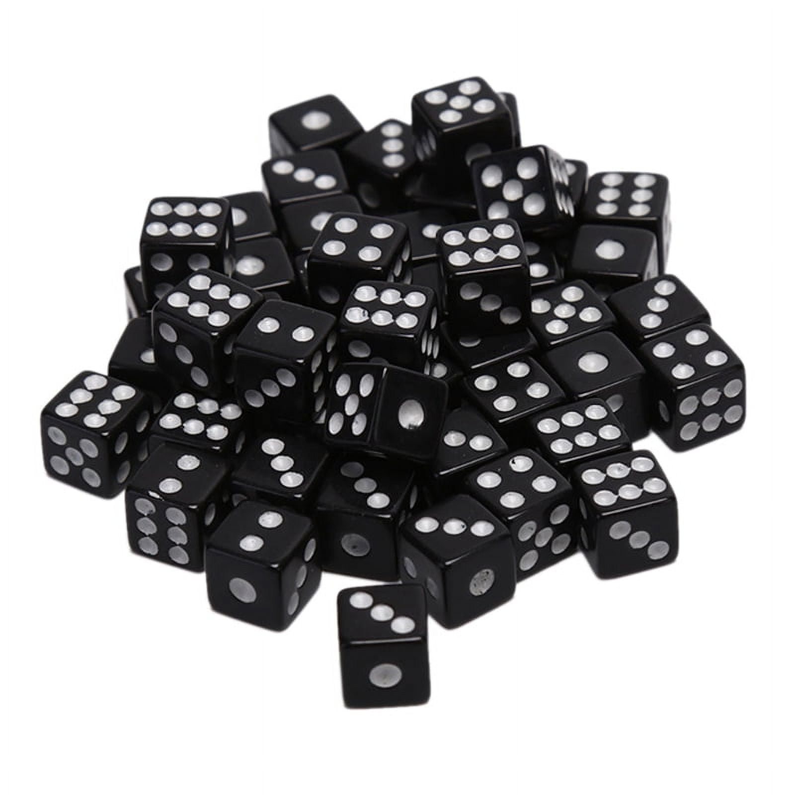 JZROCKER 100pcs 8mm Acrylic Dice Gaming Dice Standard Six Sided Decider ...