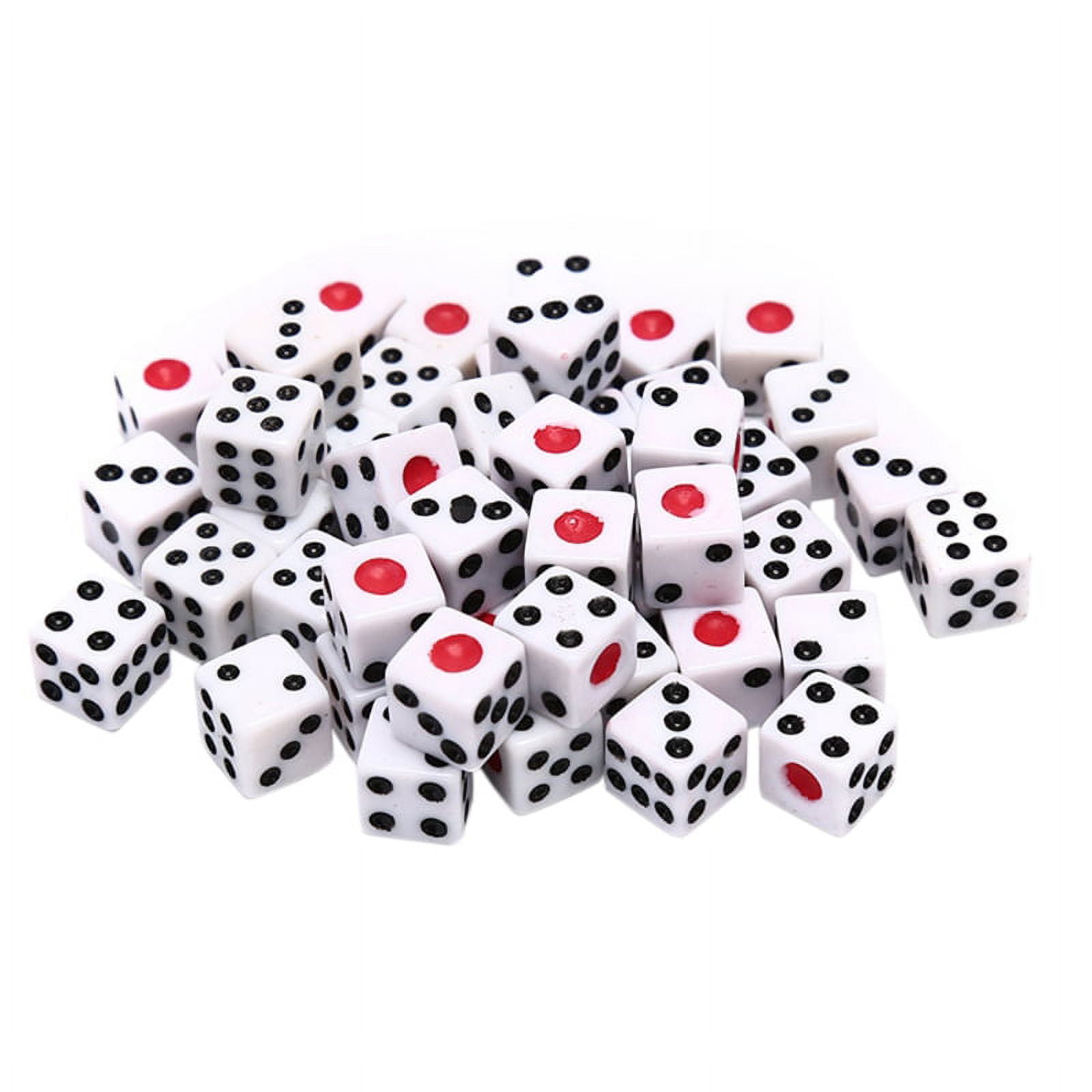 JZROCKER 100pcs 8mm Acrylic Dice Gaming Dice Standard Six Sided Decider ...