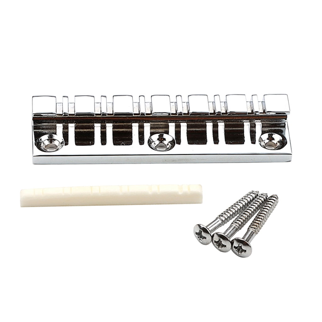 JZROCKER 12 Strings Metal Guitar Bridge with Bone Nut Electric Guitar ...