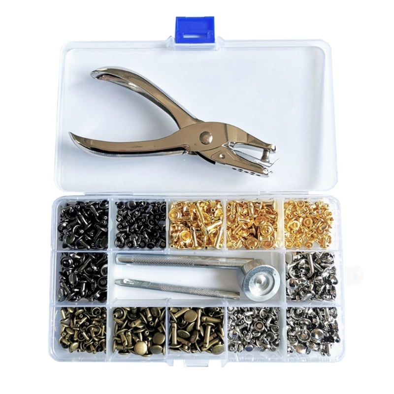JZROCKER 180Sets Leather Rivets 6mm/8mm/12.0mm with Punch Pliers and 3 ...