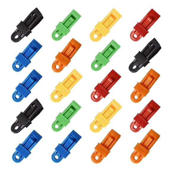 JZROCKER 20Pcs Tarp Clip Lock Grip Shade Cloth Plastic Clip Fix Clamp ...