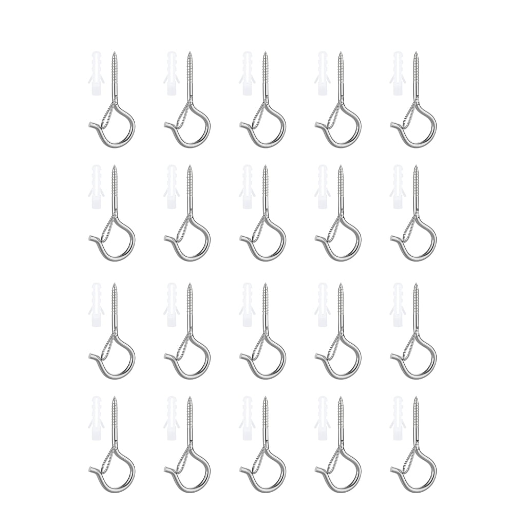 JZROCKER 20pcs Stainless Steel Screw Hooks for Securely Mounting ...