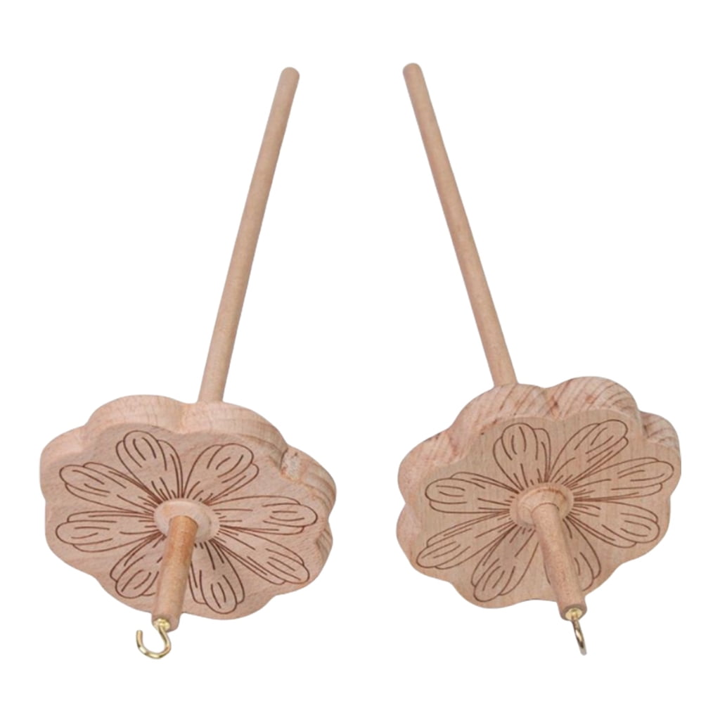 JZROCKER 2Pcs Drop Spindle Spinner Wheel Yarn Wood Spindle Top Yarn ...
