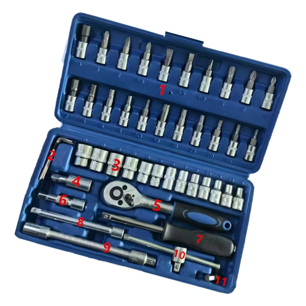 JZROCKER 46 in 1 Ratchets Wrench 1/4inch Drives Socket Screwdriver Bit ...