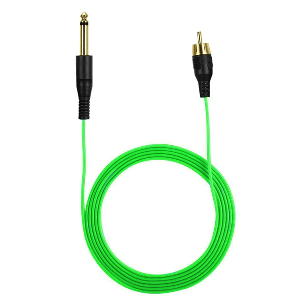 JZROCKER 6.35mm Mono to RCA Cable Line Connector Tattoo Clip Cord Soft ...