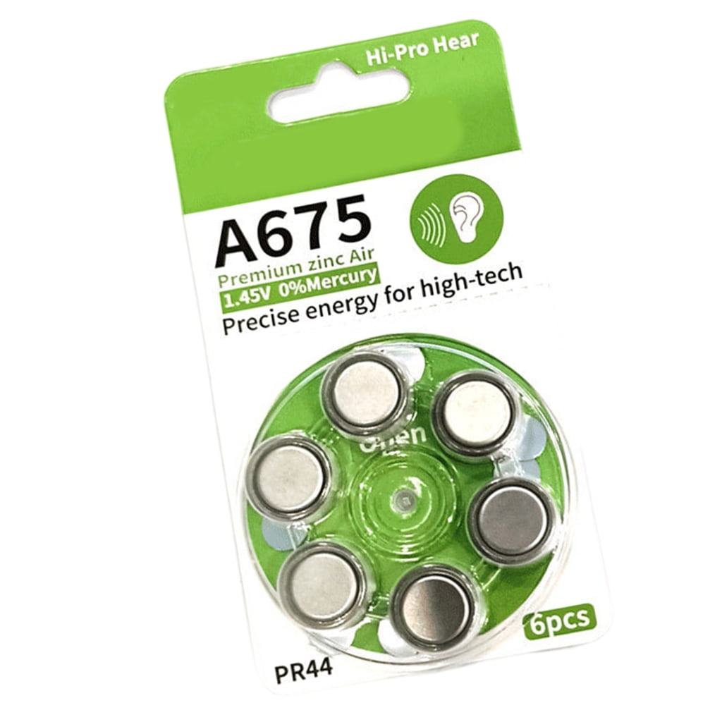 JZROCKER 6Pack A675 Button Batteries A675/PR44 Air Battery For Hearing ...
