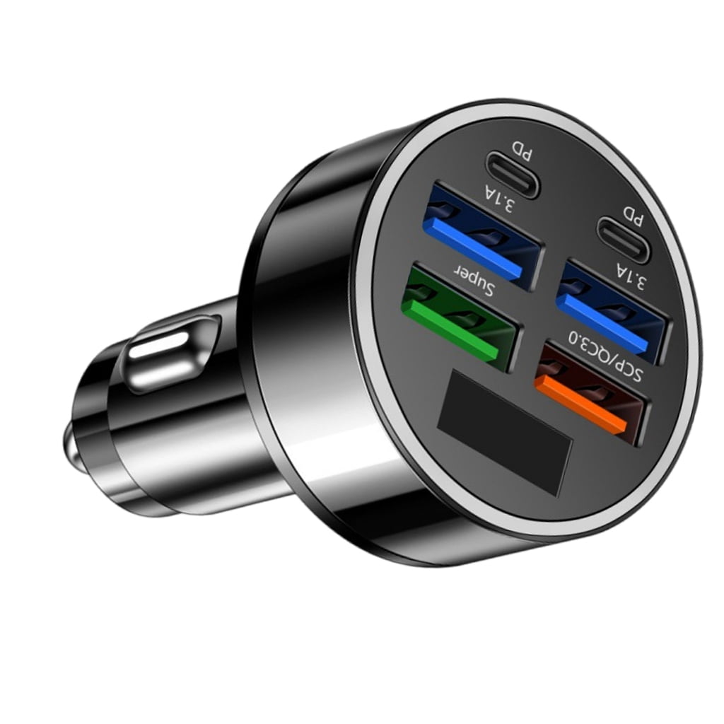 JZROCKER 6Port Car Charging Adapter Digital Screen For Rapid Device ...