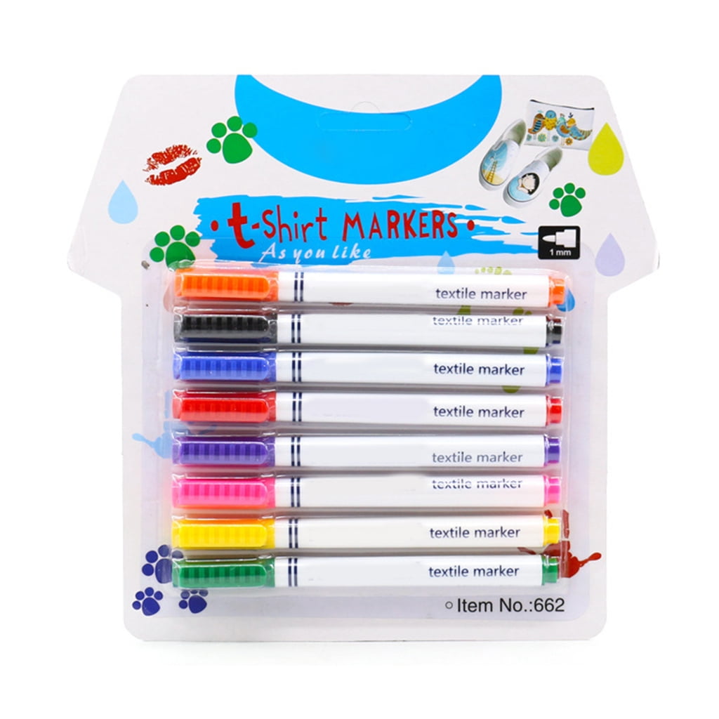 JZROCKER 8Pcs Fabric Markers Permanent for T Shirts Non Toxic Fabric ...
