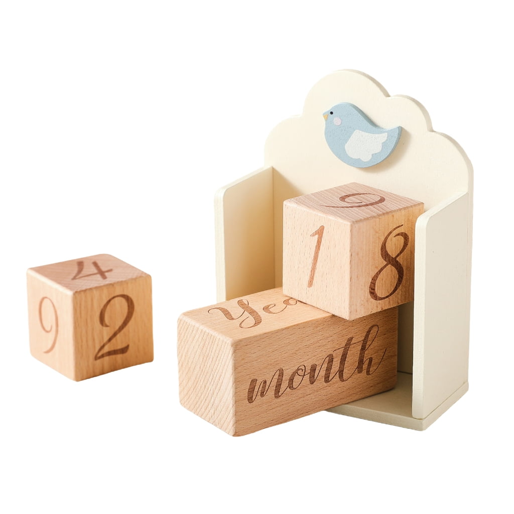 JZROCKER Baby Monthly Props Growth Landmark Blocks Wooden Photography ...