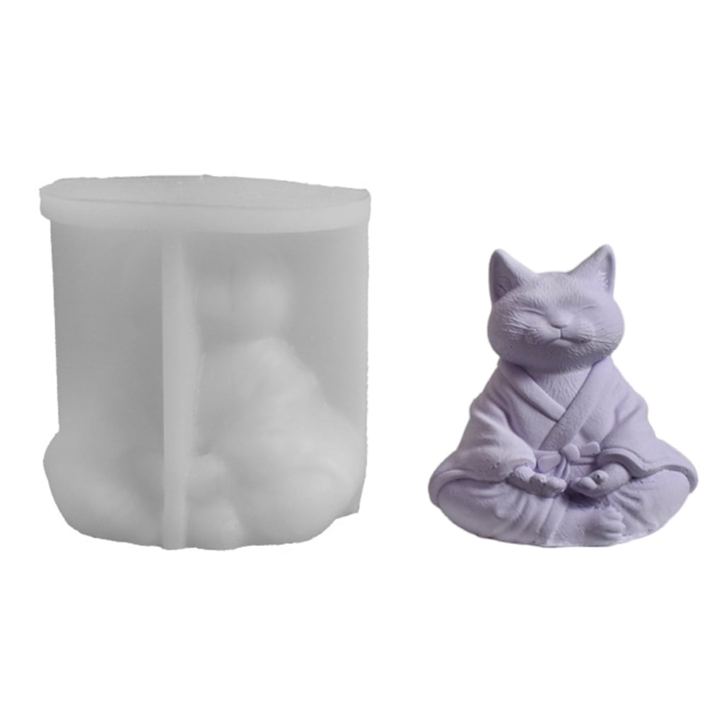 JZROCKER Cats Statue Silicone Molds for Handmade Soap Chocolate Cake ...