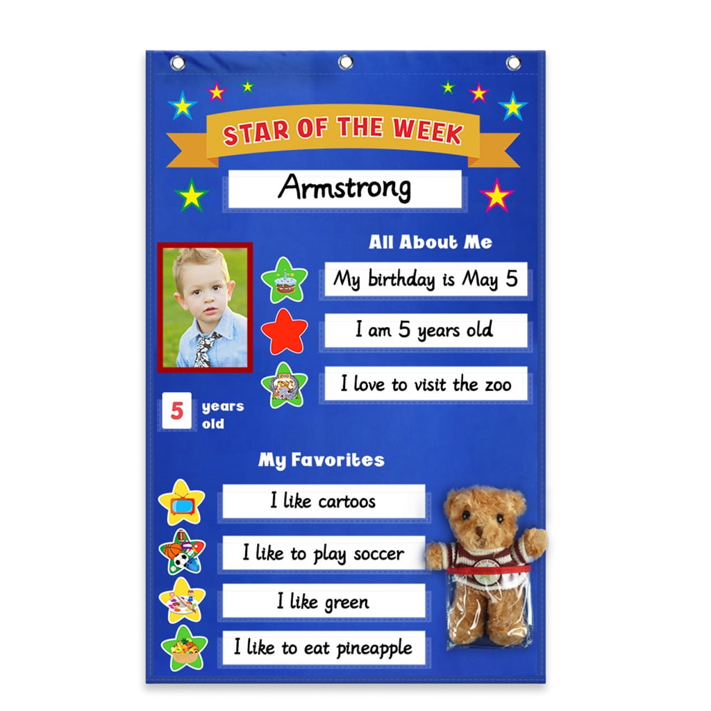 JZROCKER Classroom Wall Hanging Star Student Poster Set with Plush for ...
