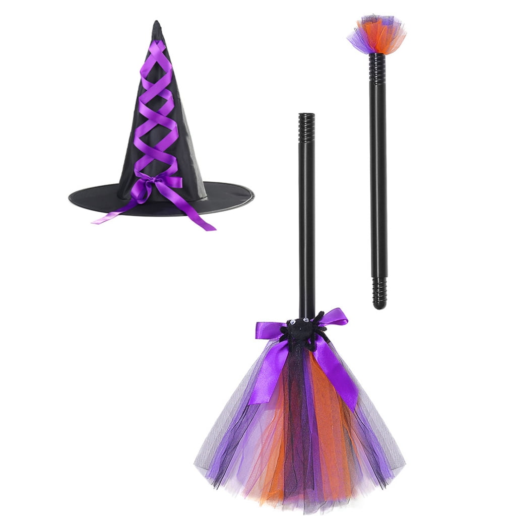 JZROCKER Decorative Witch Hat and Broom Multipurpose Indoor Outdoor ...