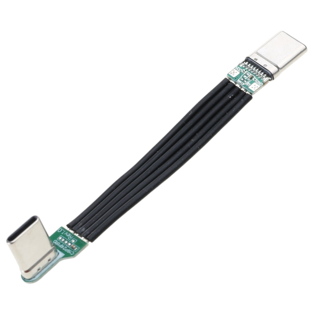 JZROCKER Flat Silicone Type C Cable Left/Right Angled Connectors Tight ...