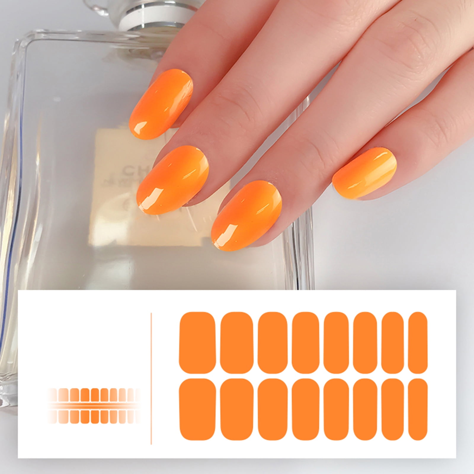 JZROCKER Full Wraps Solid Color Nail Stickers Nail Strips Nail Art ...