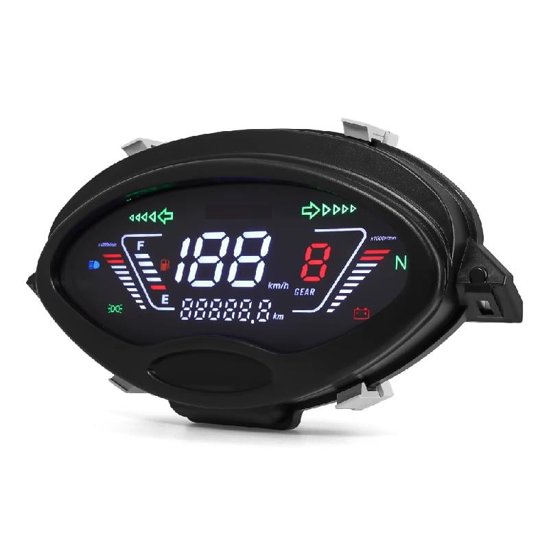JZROCKER Motorcycle LCD Speedometer Digital Instrument Cluster Meter ...